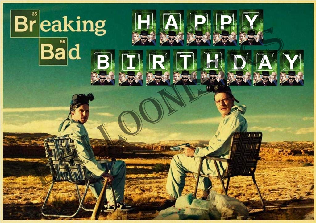 Breaking Bad Theme Happy Birthday Banner For Breaking Bad Birthday ...