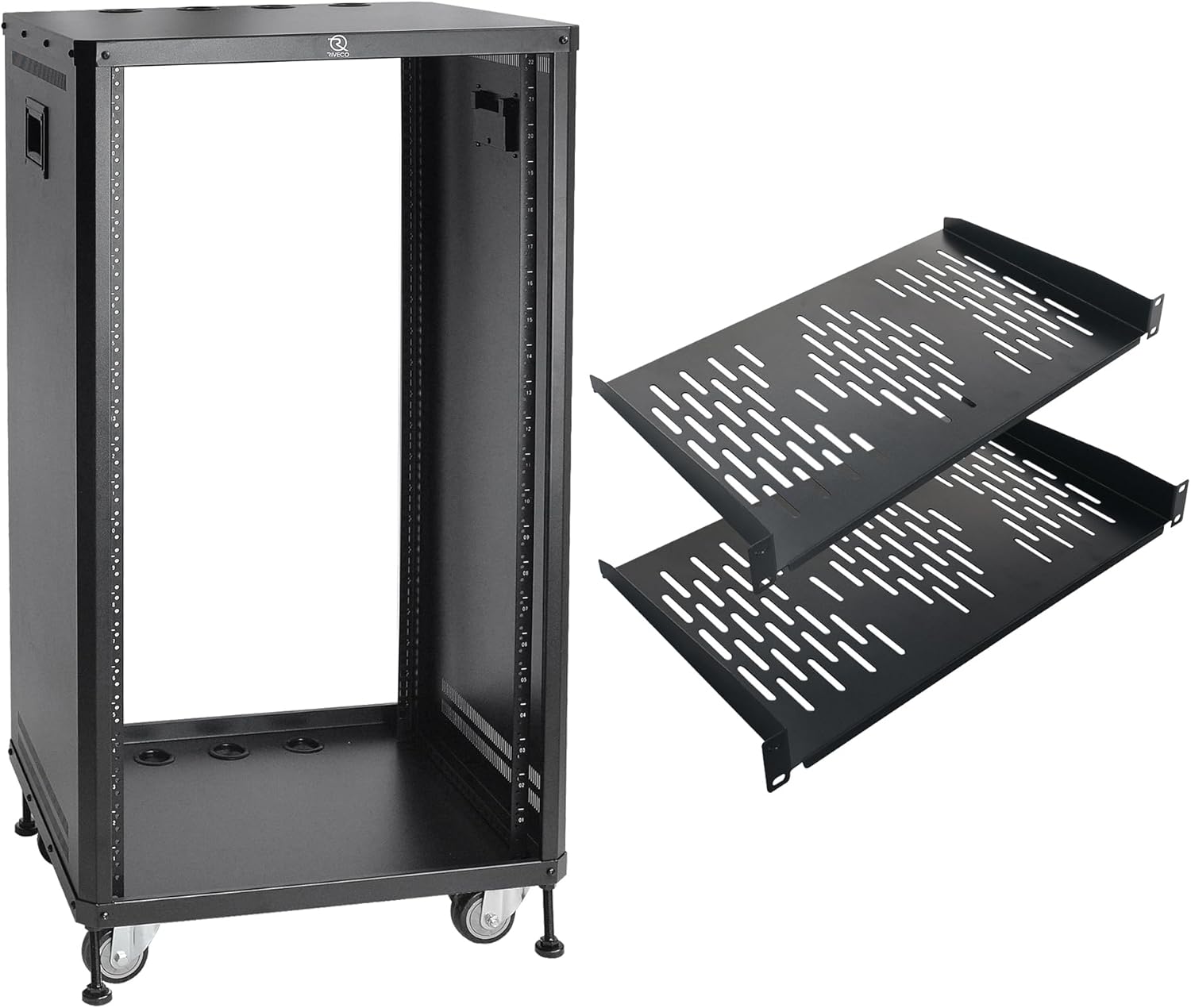 Amazon.com: RIVECO 22U Stereo & Studio Rack with Caster Wheels, Rolling ...