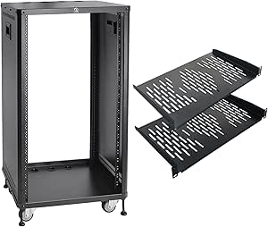 Amazon.com: RIVECO 22U Stereo & Studio Rack with Caster Wheels, Rolling ...