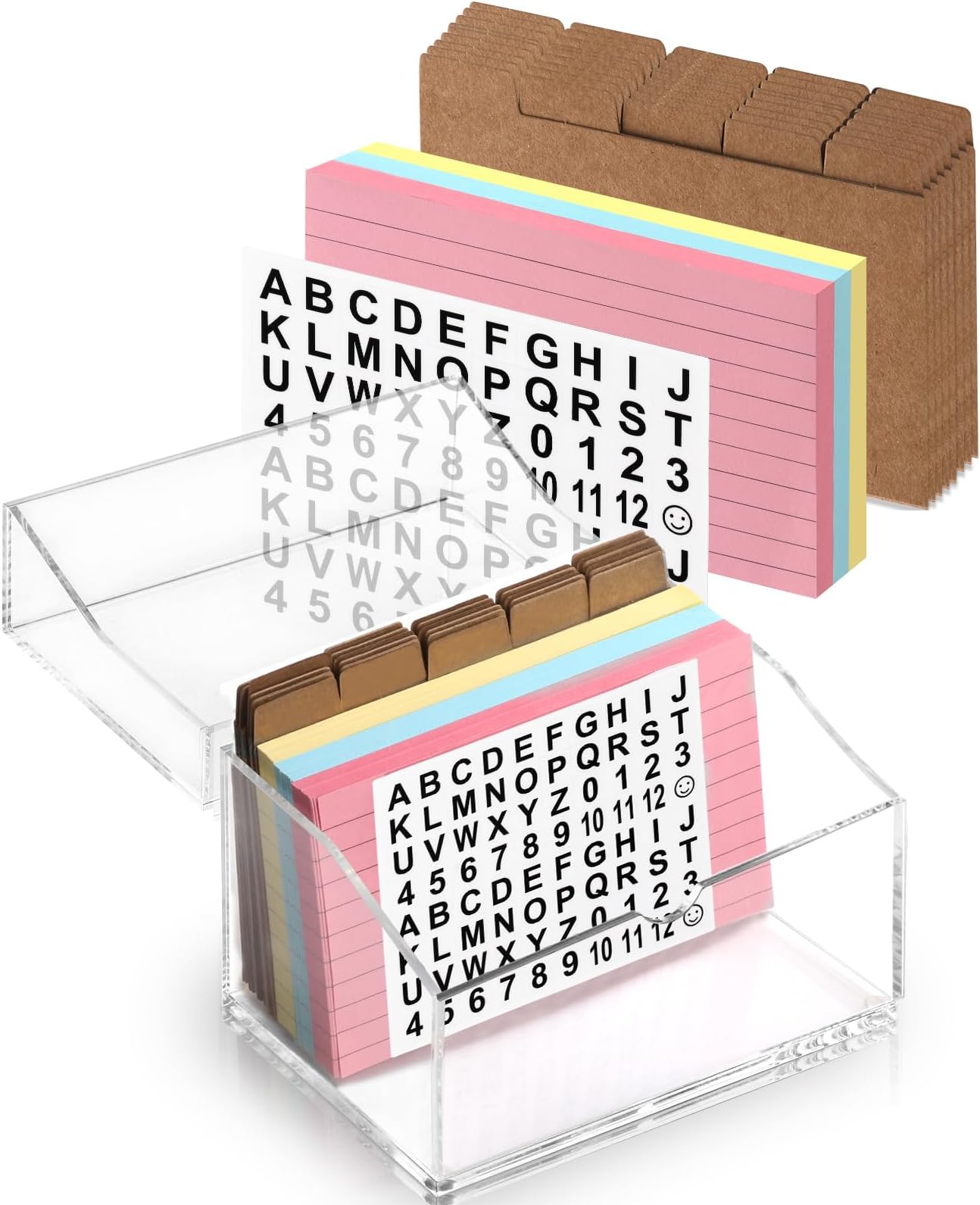 Amazon.com : DRASTAR Index Card Holder 3x5, Wooden Index Card Organizer ...