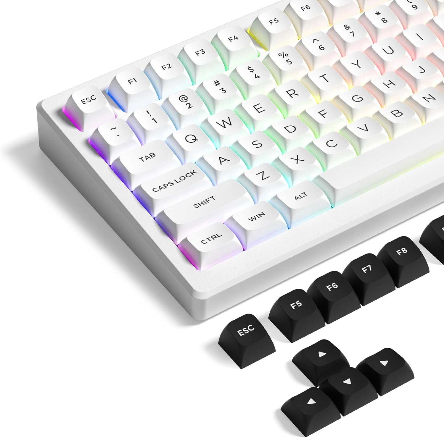 XVX Keycaps 75% Percent - White and Black Keycaps, PBT Keycaps ISA ...