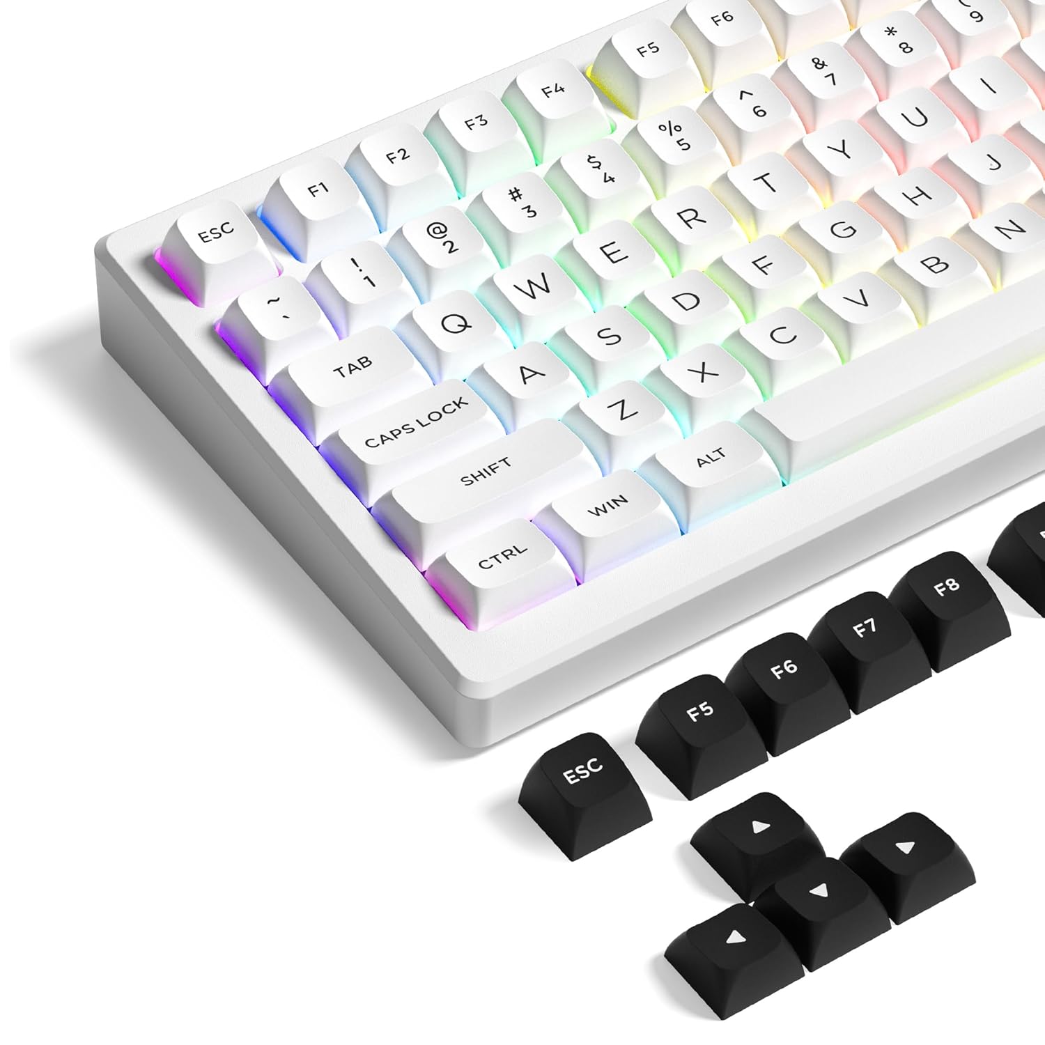 Amazon.in: Buy XVX Keycaps 75% Percent - White and Black Keycaps, PBT ...