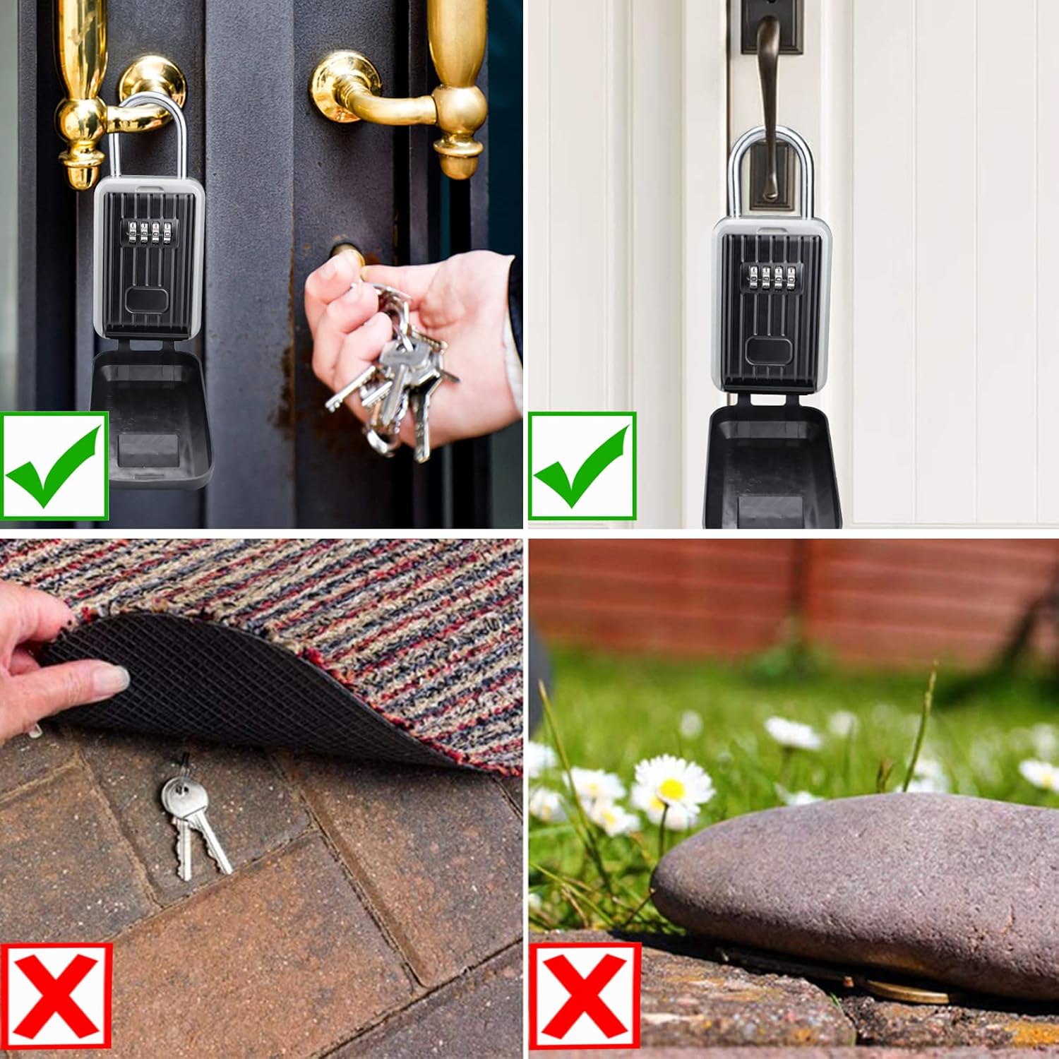 Buy BenRich Key Box, Dial Type, Padlock, Key Box, 4 Digits, Security ...