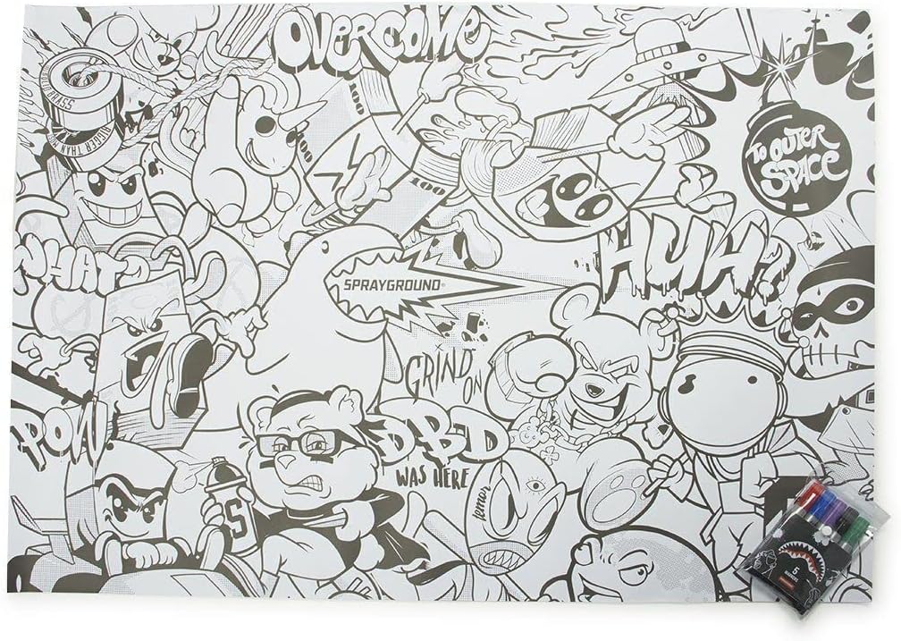 Amazon.com: SPRAYGROUND Huge Coloring Poster 39"x27" & Markers Included