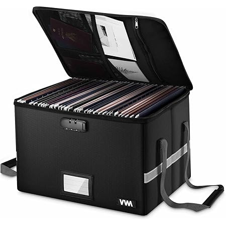 Amazon.com: JUNDUN File Box , Fireproof File Storage Organizer Box with ...