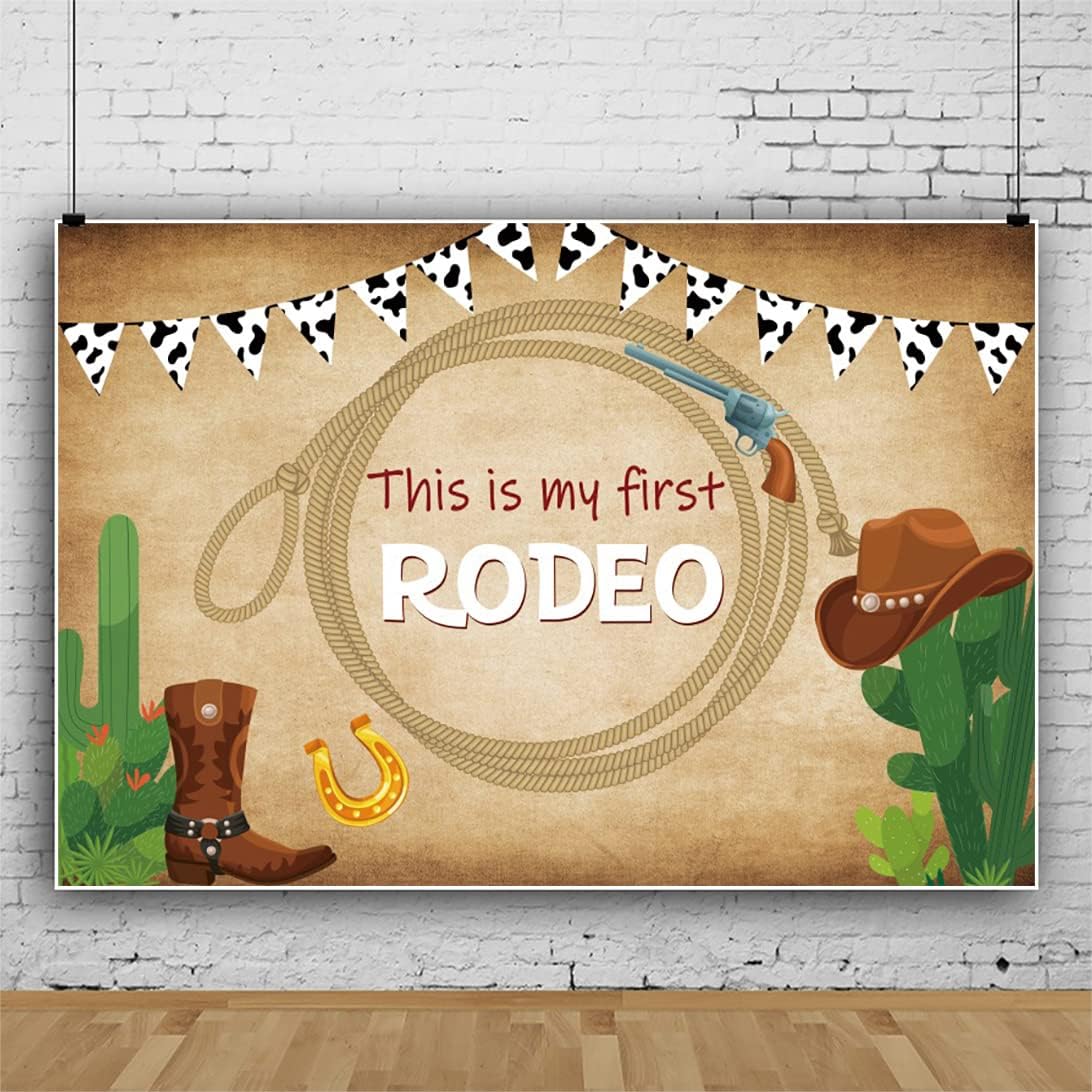 Amazon.com : Yongfoto 15x10ft This is My First Rodeo Backdrop Western ...