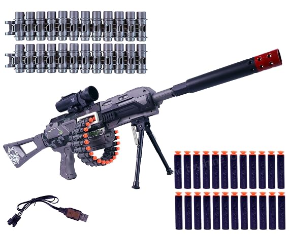 Toyshine Dual Mode 110cm Soft Foam Bullet Blaster Rechargeable ...