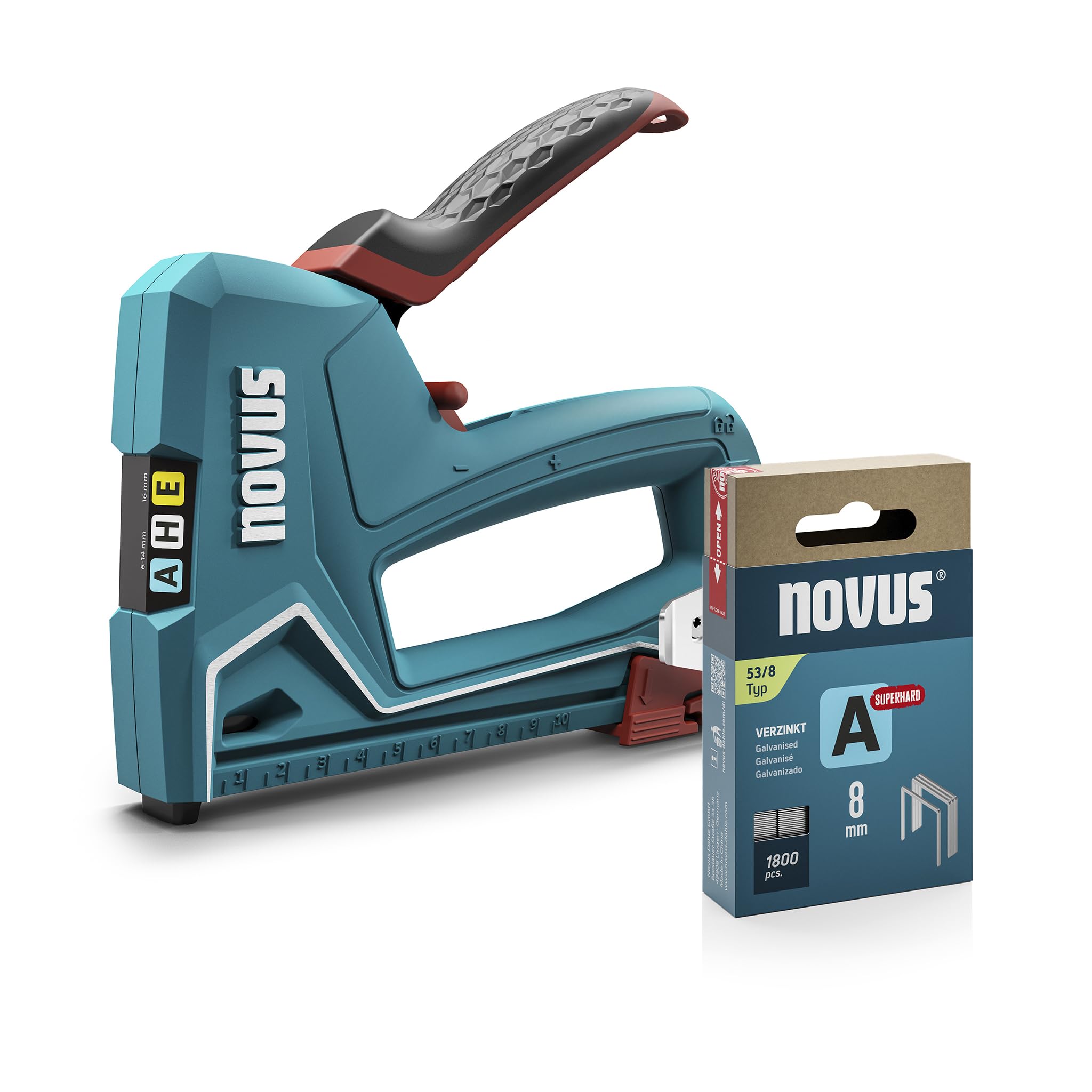 NOVUS TOOLS Handtacker J-50 Set inkl. 1800 Klammern │ Robuster ...