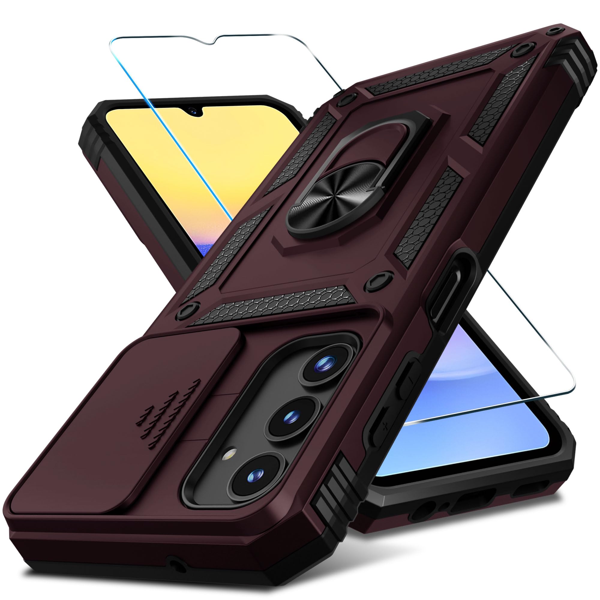 Amazon.com: Janmitta Compatible with Galaxy A15 5G Case Built in Slide Camera Lens Cover+Screen ...