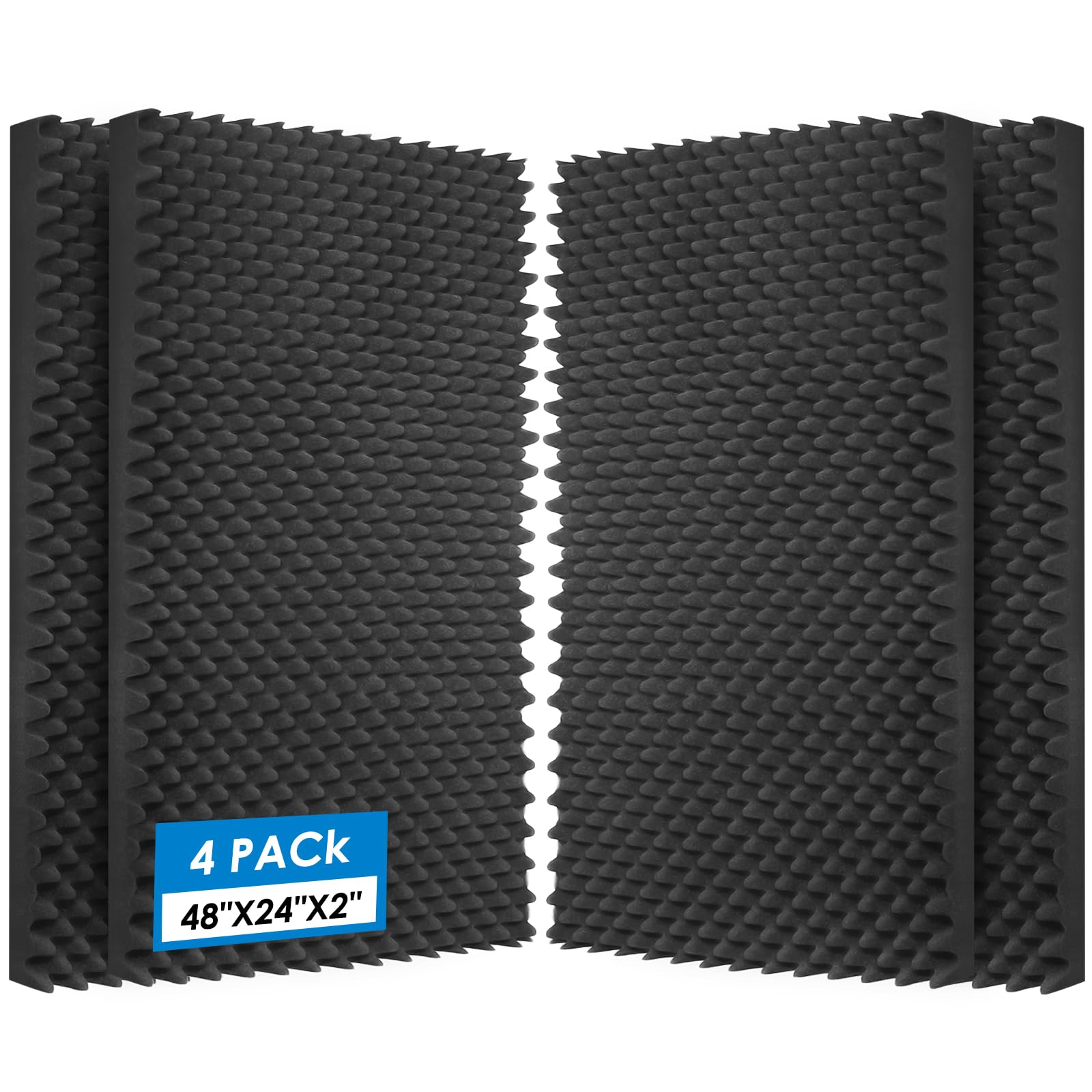 Buy 4 Pack-48X24X2 Inches Acoustic Panels, Egg Crate Foam soundproof ...