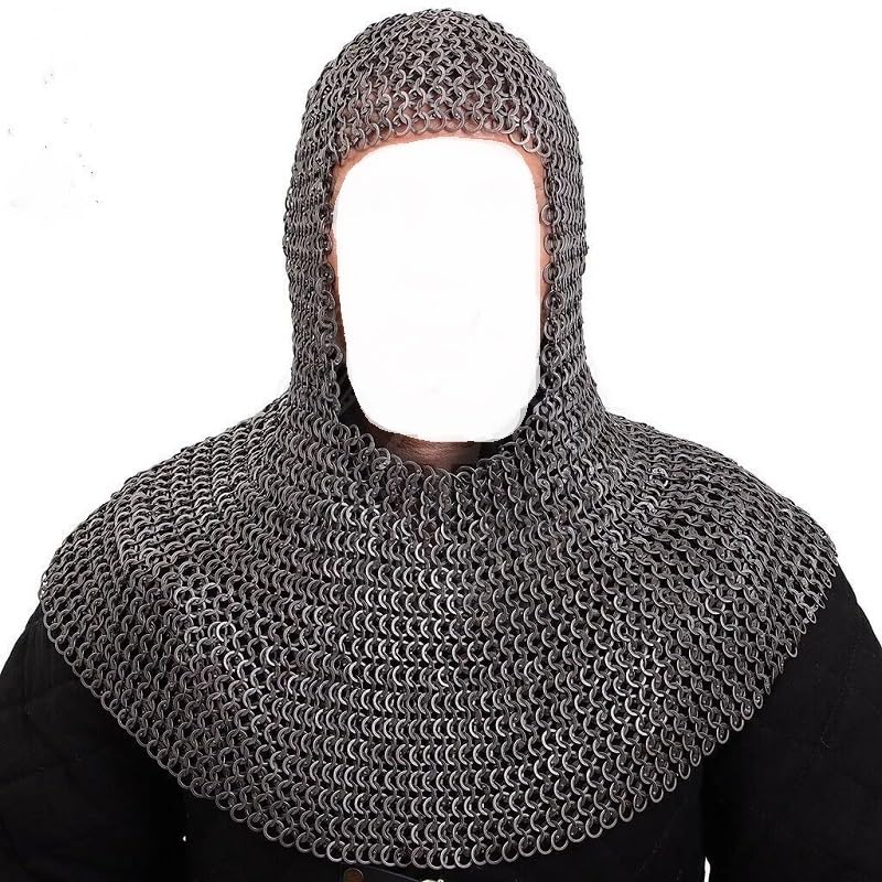 Amazon.com: Handmade chainmail coif Mild steel chainmail hood Flat ...