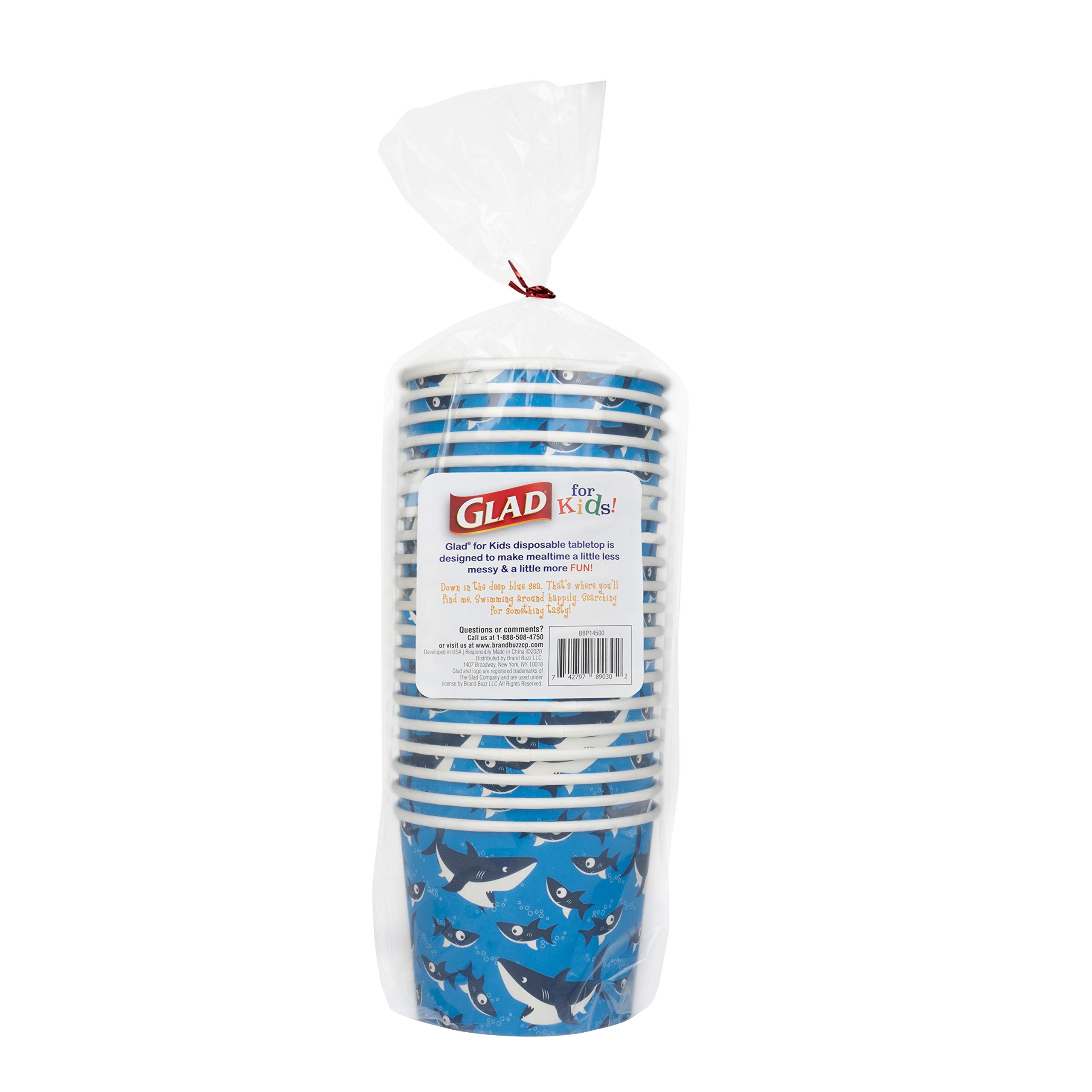 Snapklik.com : Glad Disposable Paper Snack Cups In Shark Design Snack ...