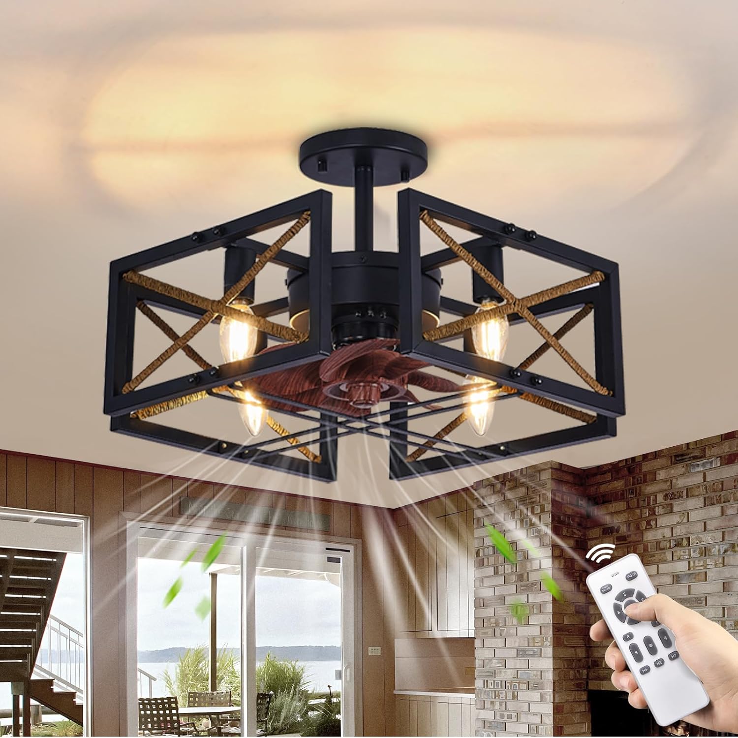Amazon.com: Szleomay Ceiling Fans with Lights, 20" Fandeliers with ...
