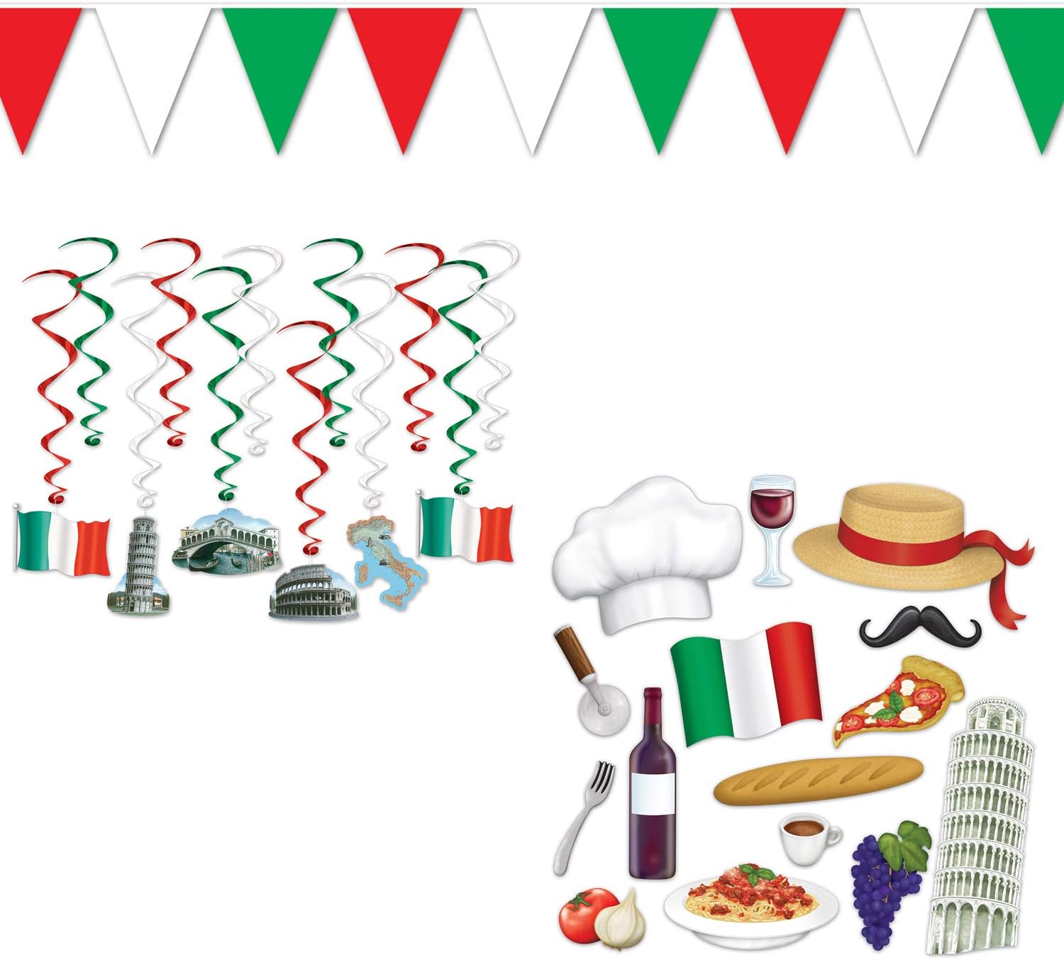 Amazon.com: Ultimate Italian Party Decorations Bundle: Photo Fun Props ...