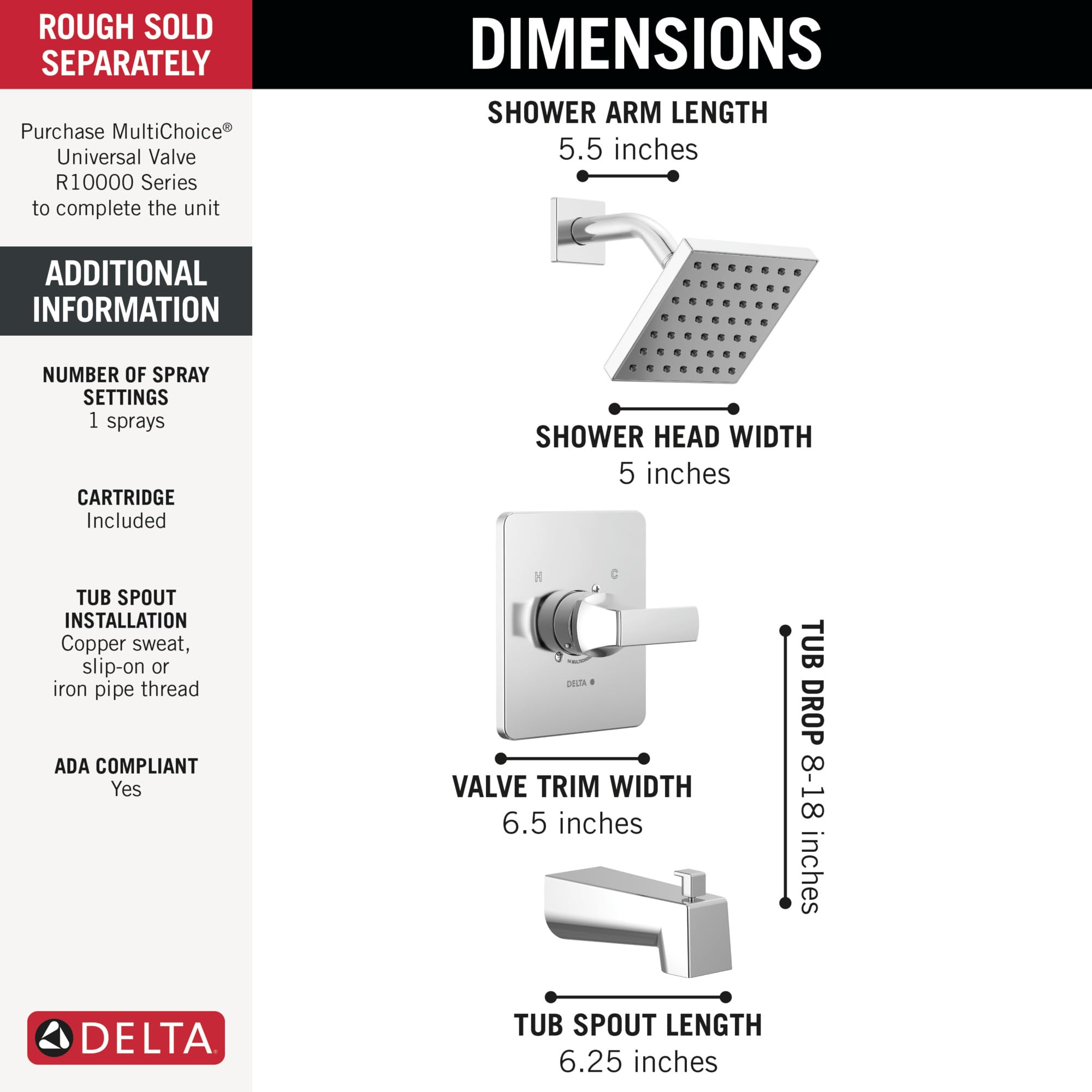 Snapklik.com : Delta Faucet Velum 14 Series Single-Function Chrome Tub ...