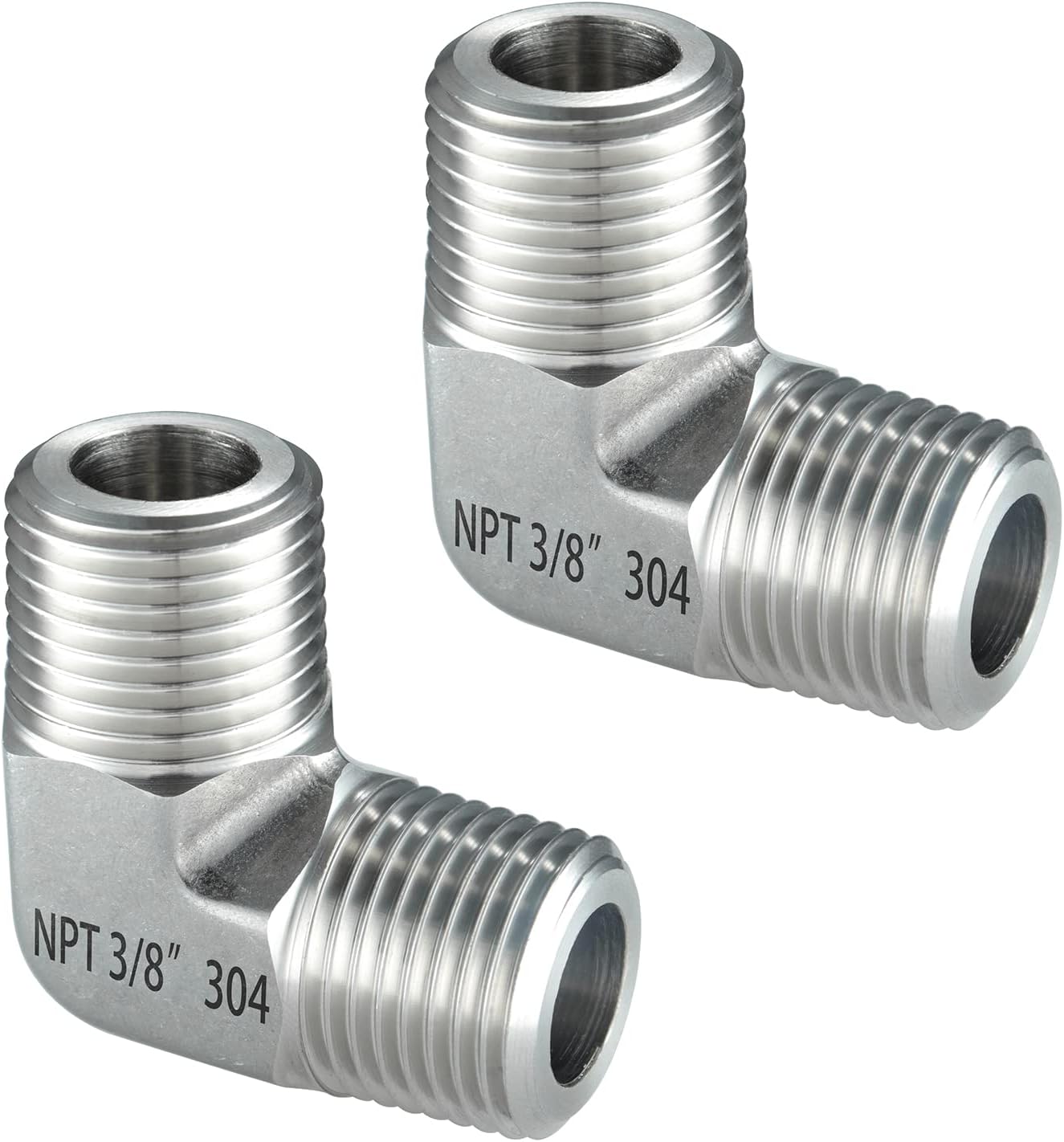 Amazon.com: 304 Stainless Steel 90 Degree Street Elbow, 3/8" NPT Male × ...