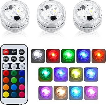 Mini Submersible LED Lights with Remote Small Hot Tub Under Water ...