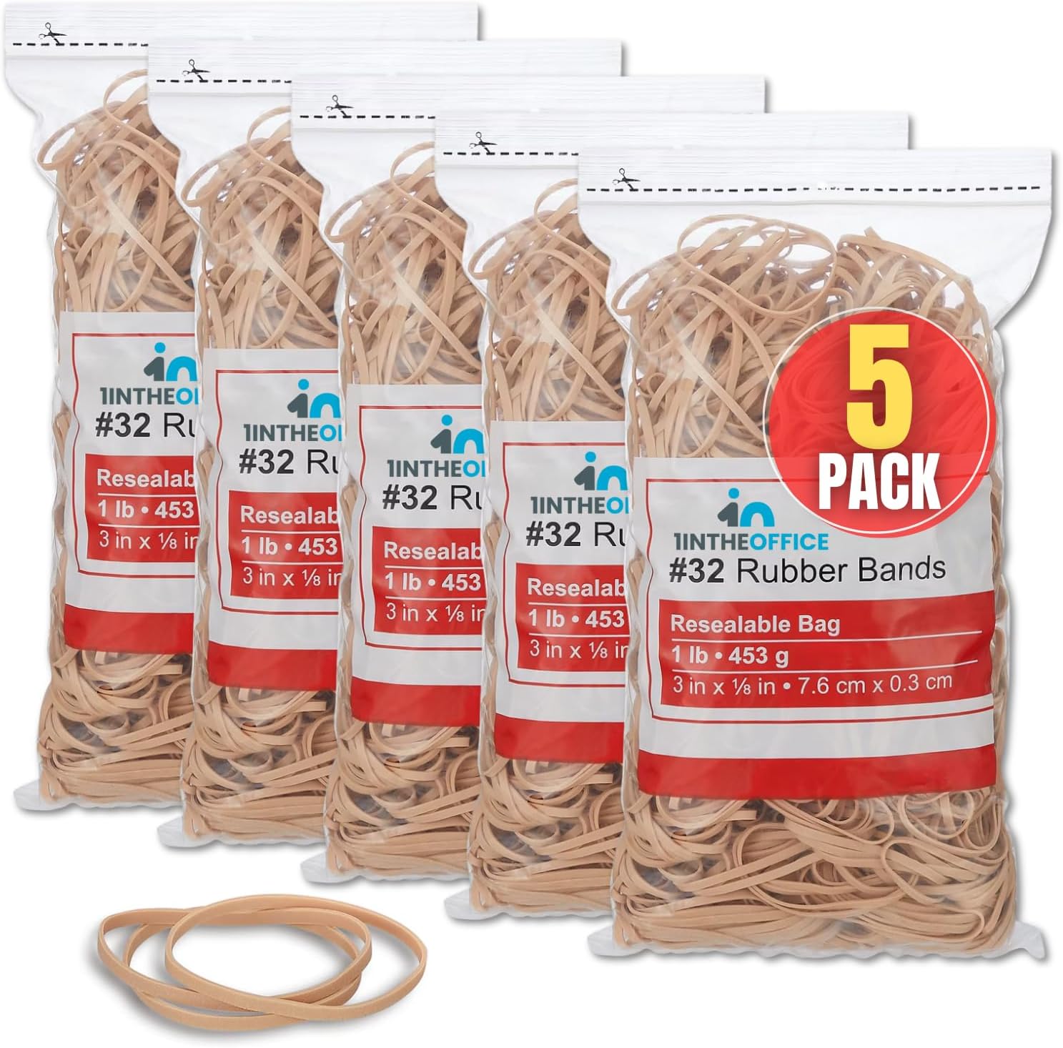 Amazon.com: 1InTheOffice Rubber Bands Size 32#, 32 Rubber Bands 3" x 1/ ...