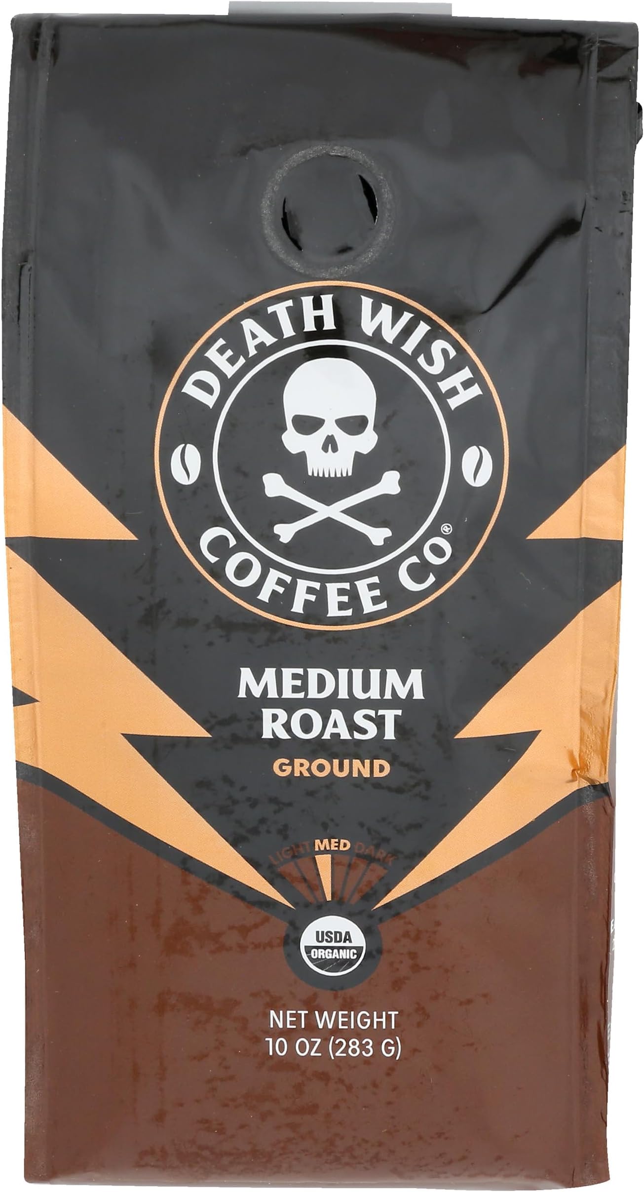 Amazon.com : Death Wish Coffee Co Organic Medium Roast Ground Coffee ...