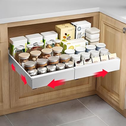 Amazon.com: Tanice Pull Out Drawers for Cabinets, 16.9" Deep Slide Out ...