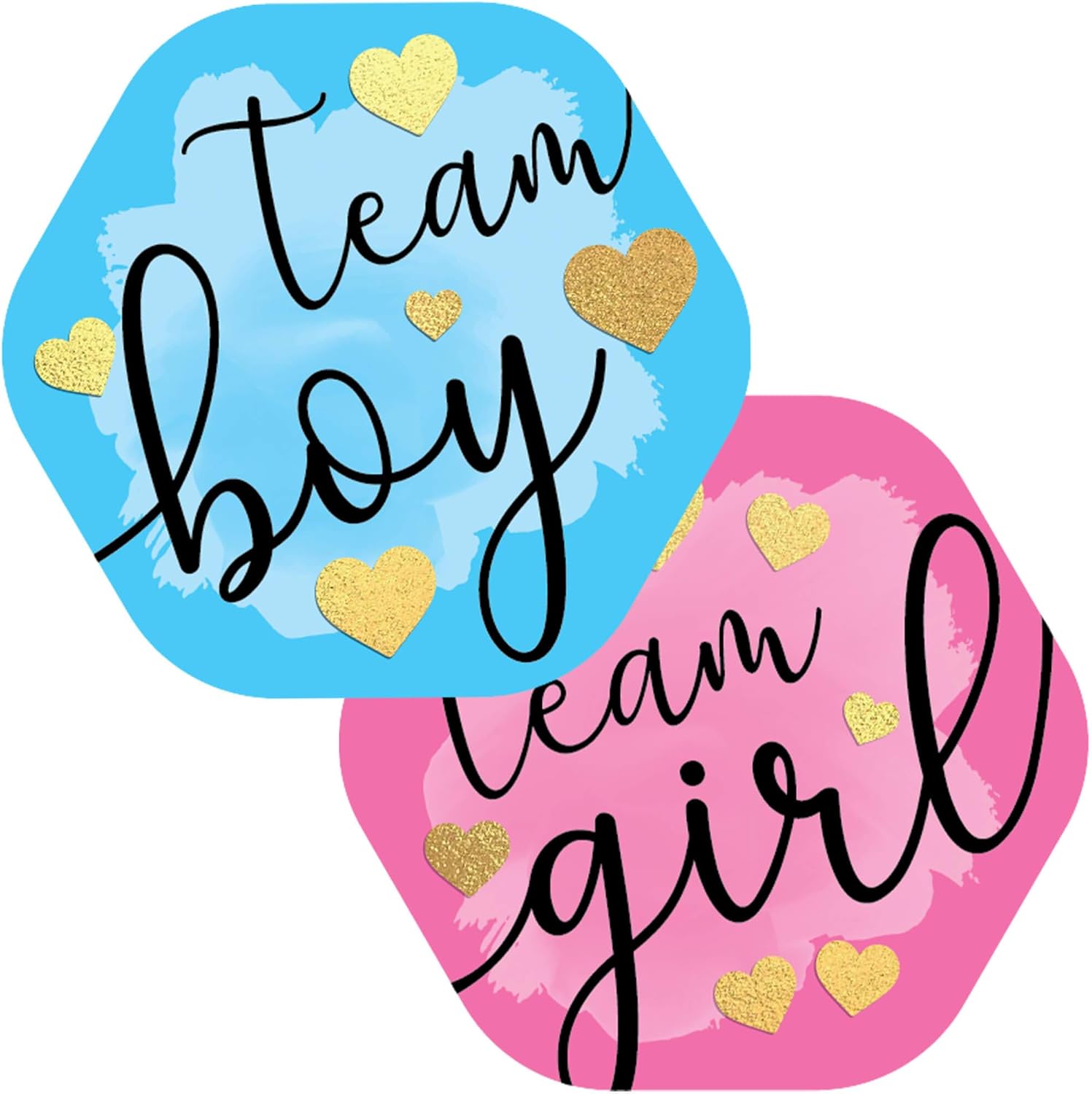 Amazon.com: CORRURE Gender Reveal Stickers with Gold Foil for Voting ...