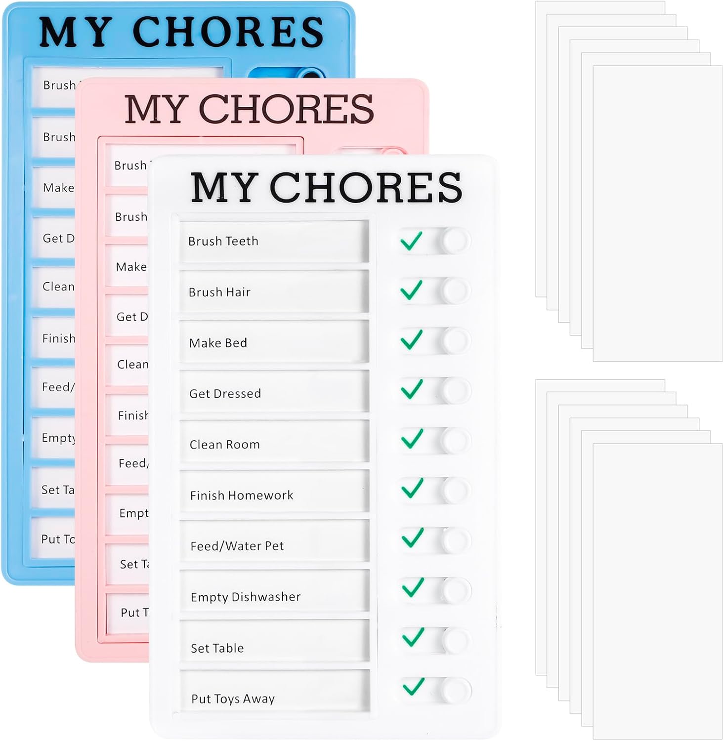 RosewineC 3 Pcs My Chores Checklist Board for Kids,Checklist Board ...