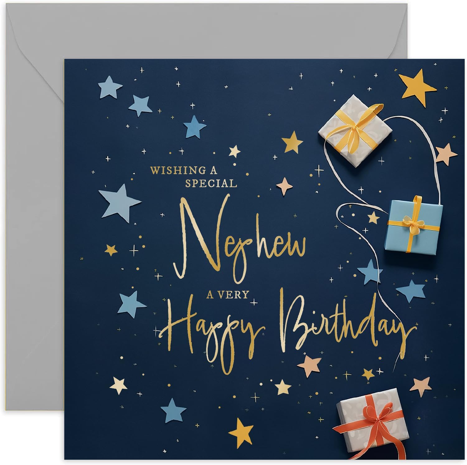 Old English Co. Amazing Birthday Nephew Card - Stylish Gold Cosmic ...