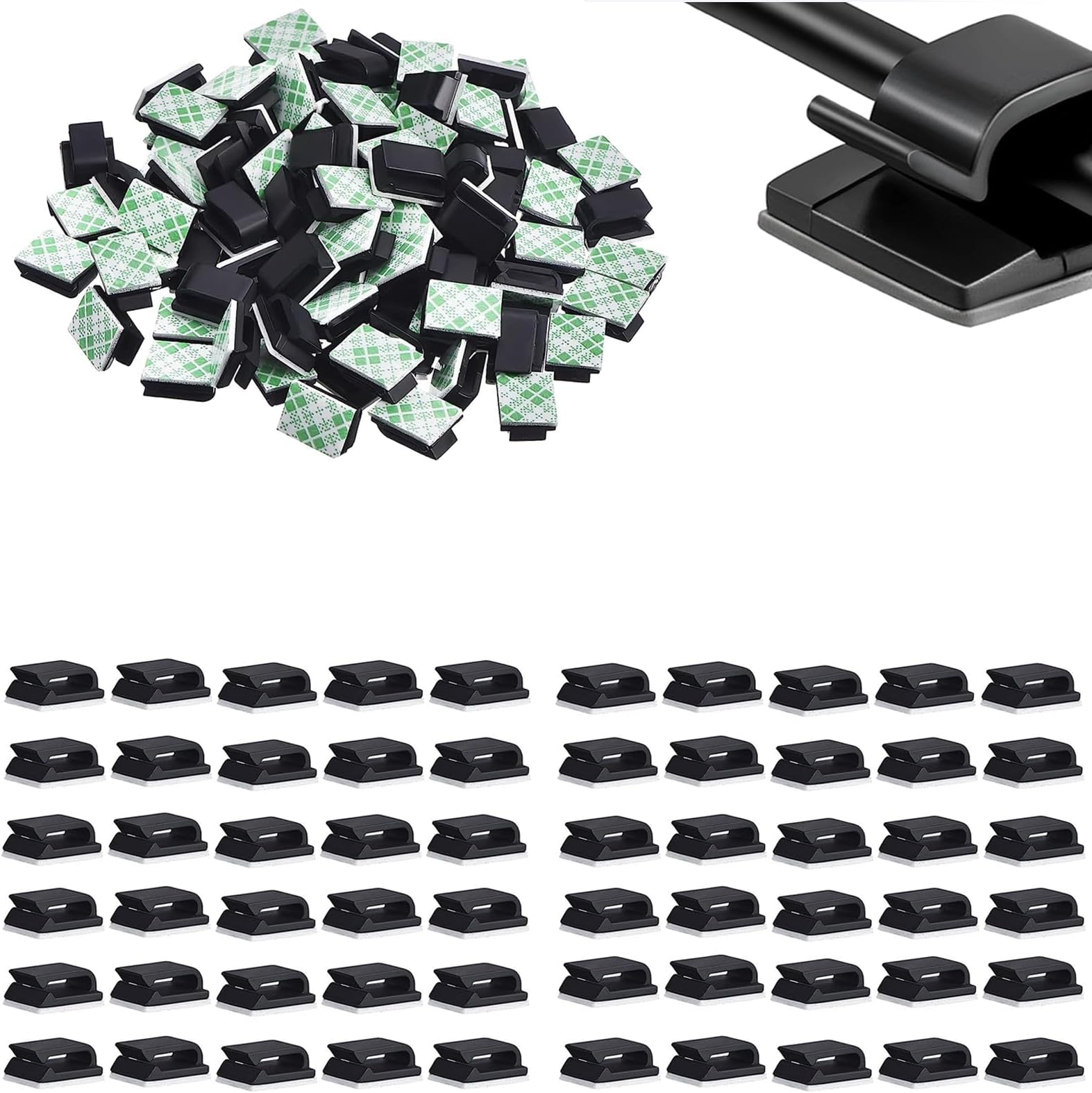 60Pcs Cable Clips Self Adhesive Cable Clips Adhesive Wire Clips Cable ...