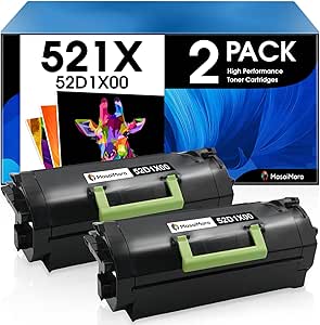 Amazon.com: MasaiMara 52D1X00 521X Compatible Toner Cartridges for ...