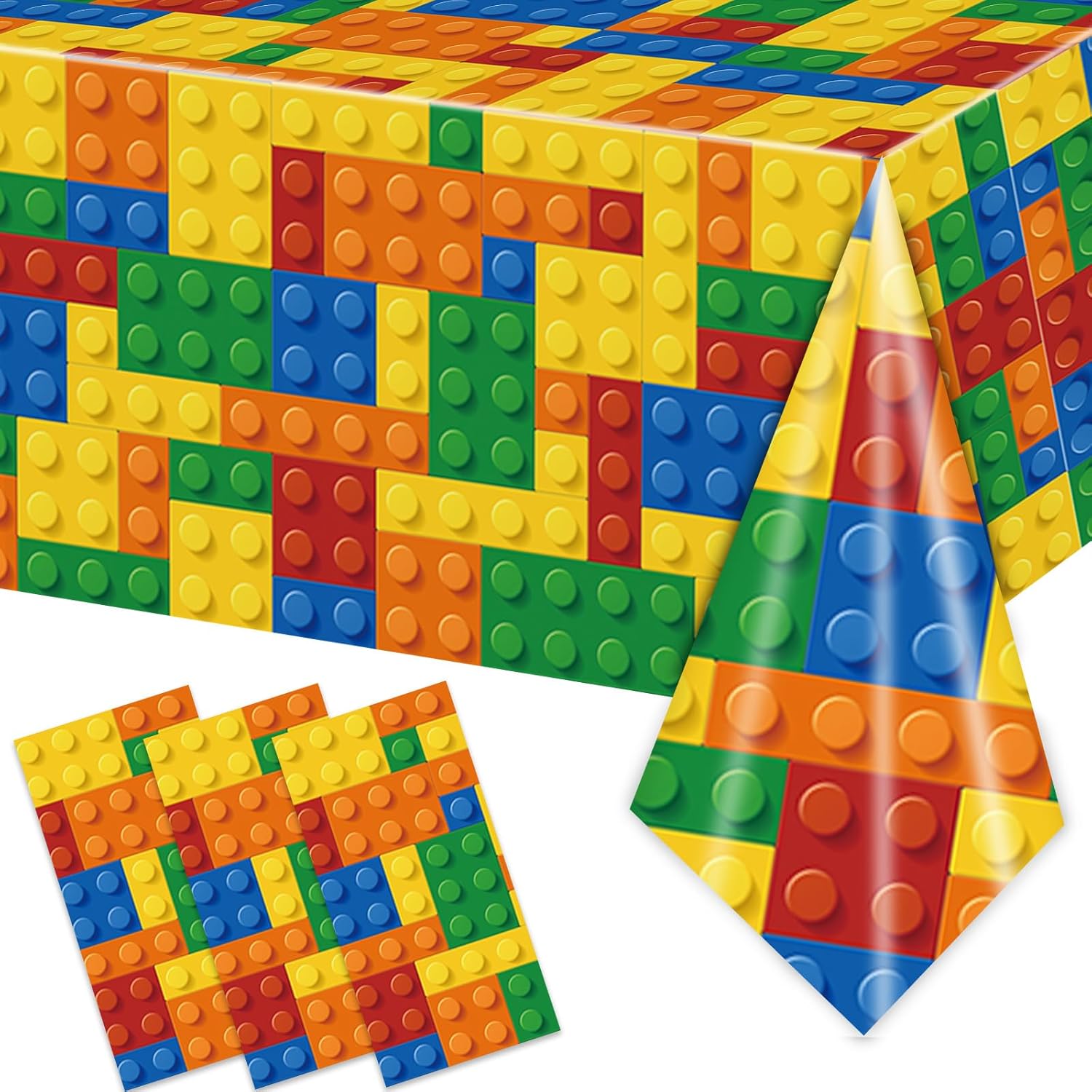 Amazon.com: Rejoice Bunny 3PCS Building Block Party Tablecloths for ...