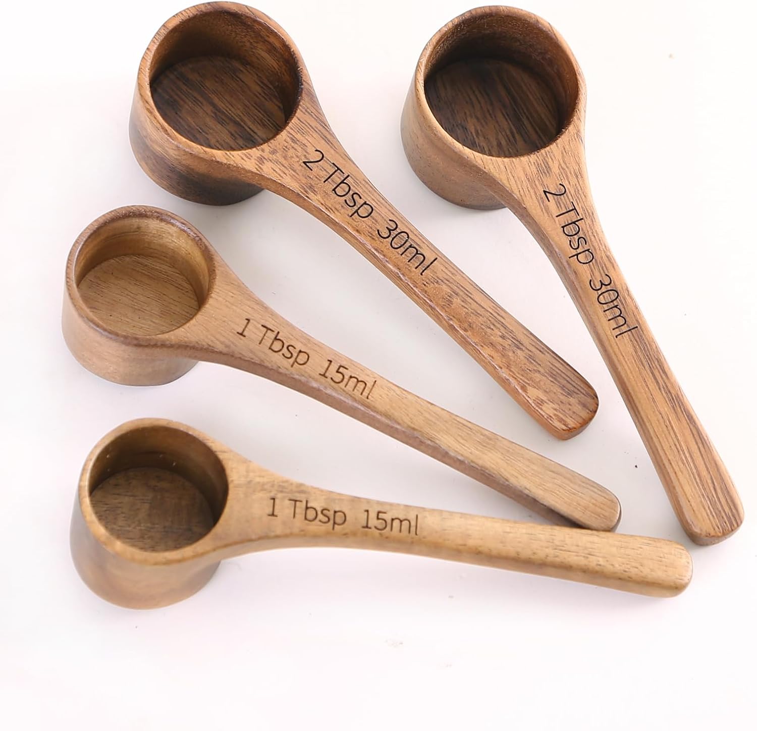 Amazon.com: 4PCS Acacia Wood Measuring Scoops - Small Wooden Scoops For ...