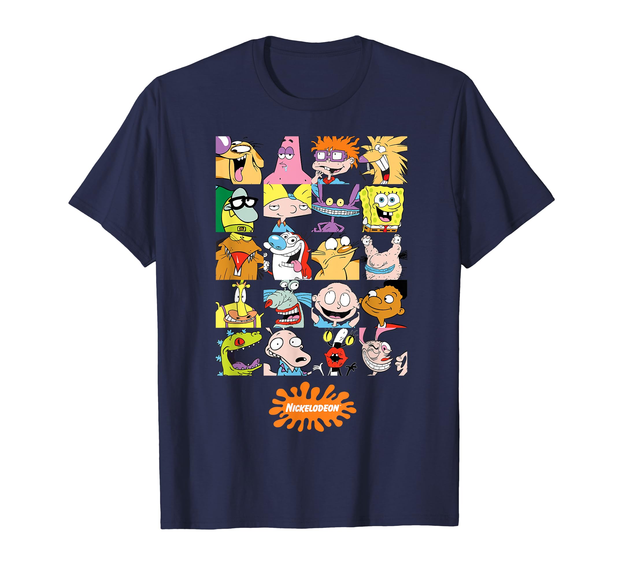 Amazon.com: Nickelodeon Classic Nick 90s Character Block T-Shirt T ...