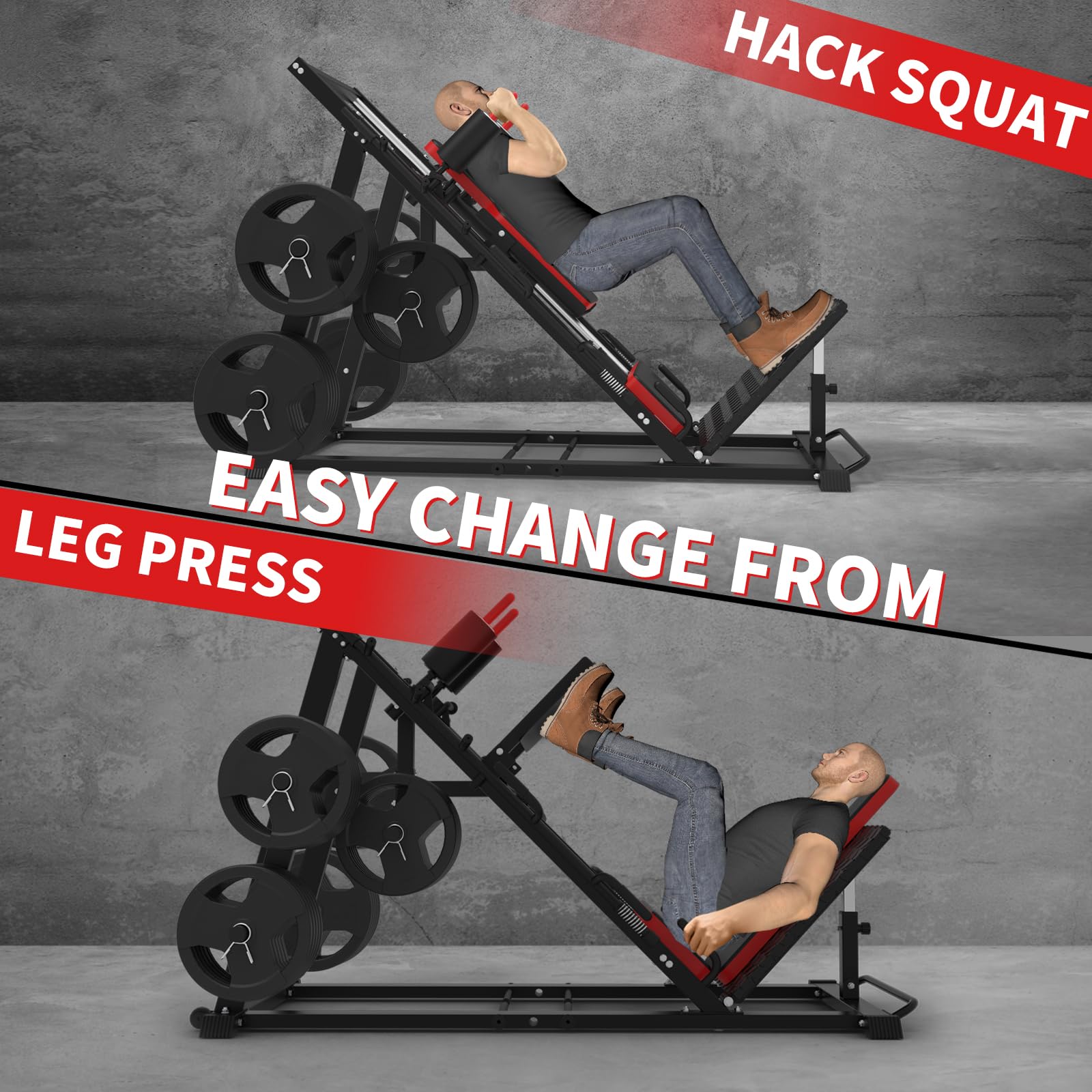 Snapklik.com : Leg Press Hack Squat Machine Combo, Professional ...