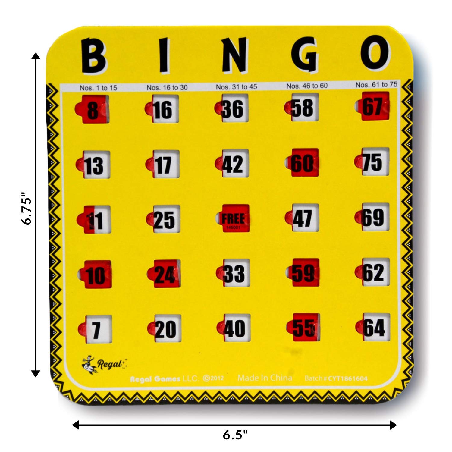 Regal Games Finger-Tip Shutter Bingo Cards with Sliding Windows ...