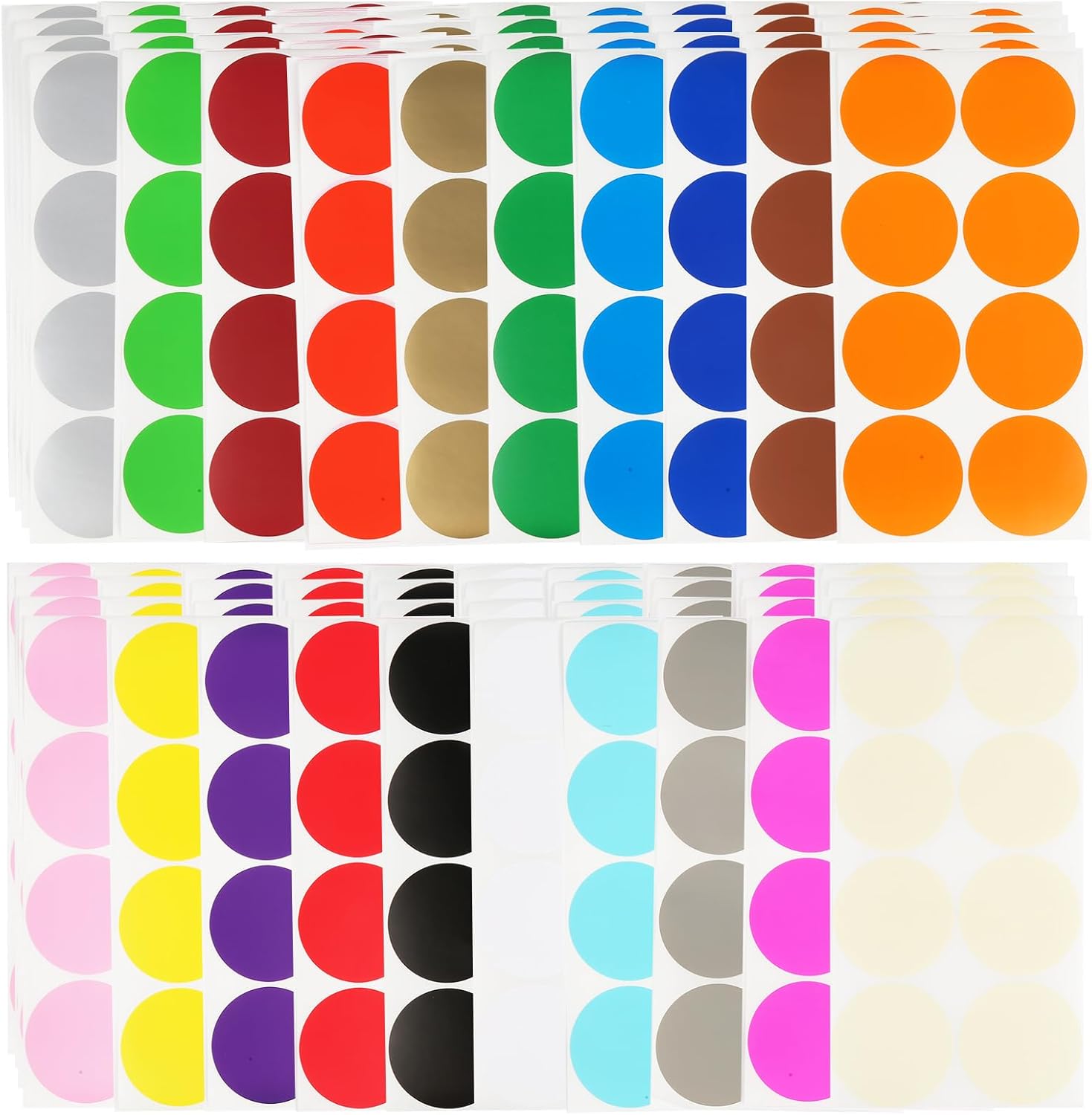 ZEFAN 640 Dot Stickers, 50mm Colorful Round Stickers, Round Coloured ...