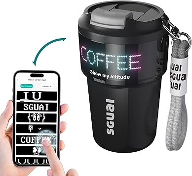 Amazon.com: SGUAI Unique Smart Water Bottle - Smart Coffee Cup with LED ...