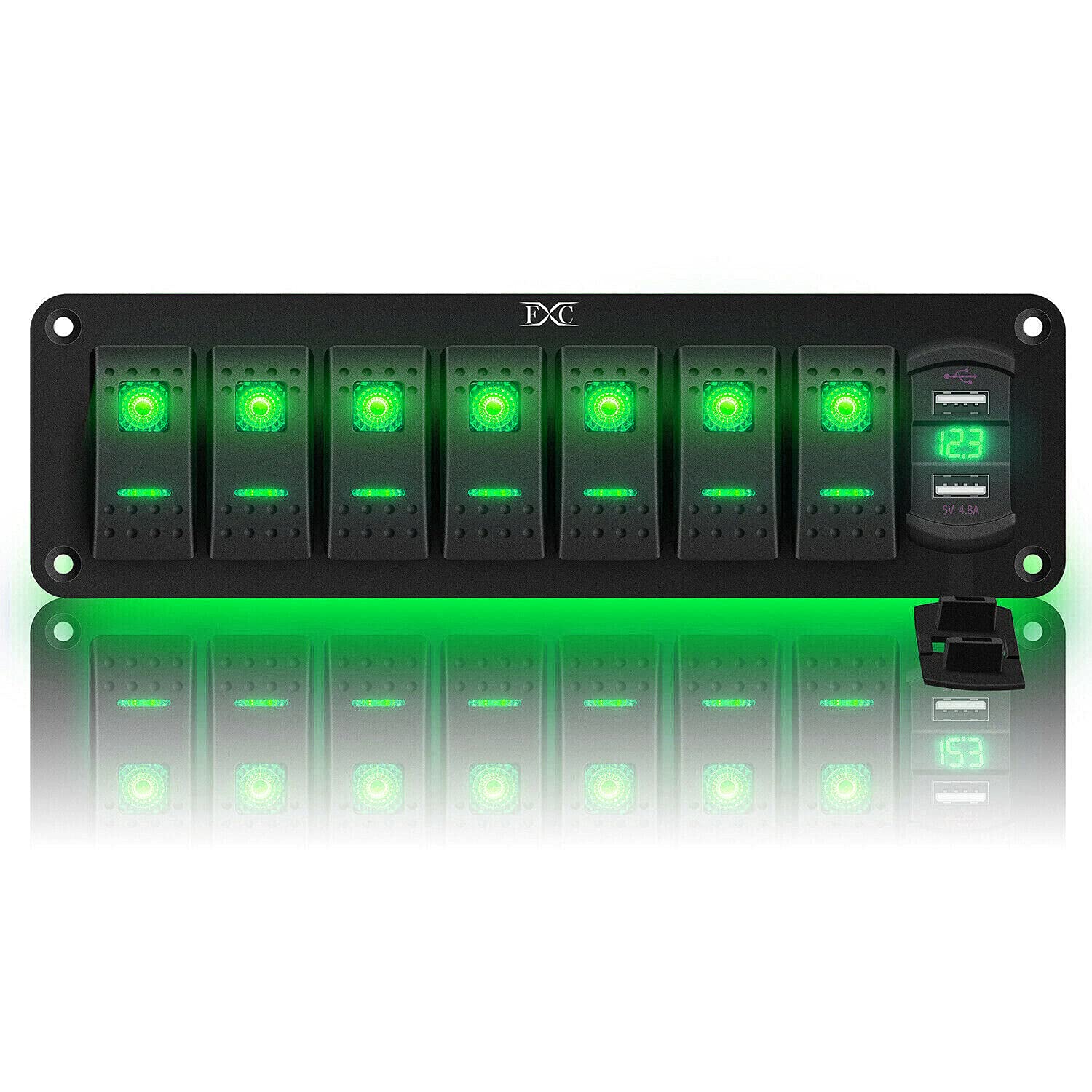 Snapklik.com : FABOOD F 12V 24V Rocker Switch Panel 7 Gang Toggle ...