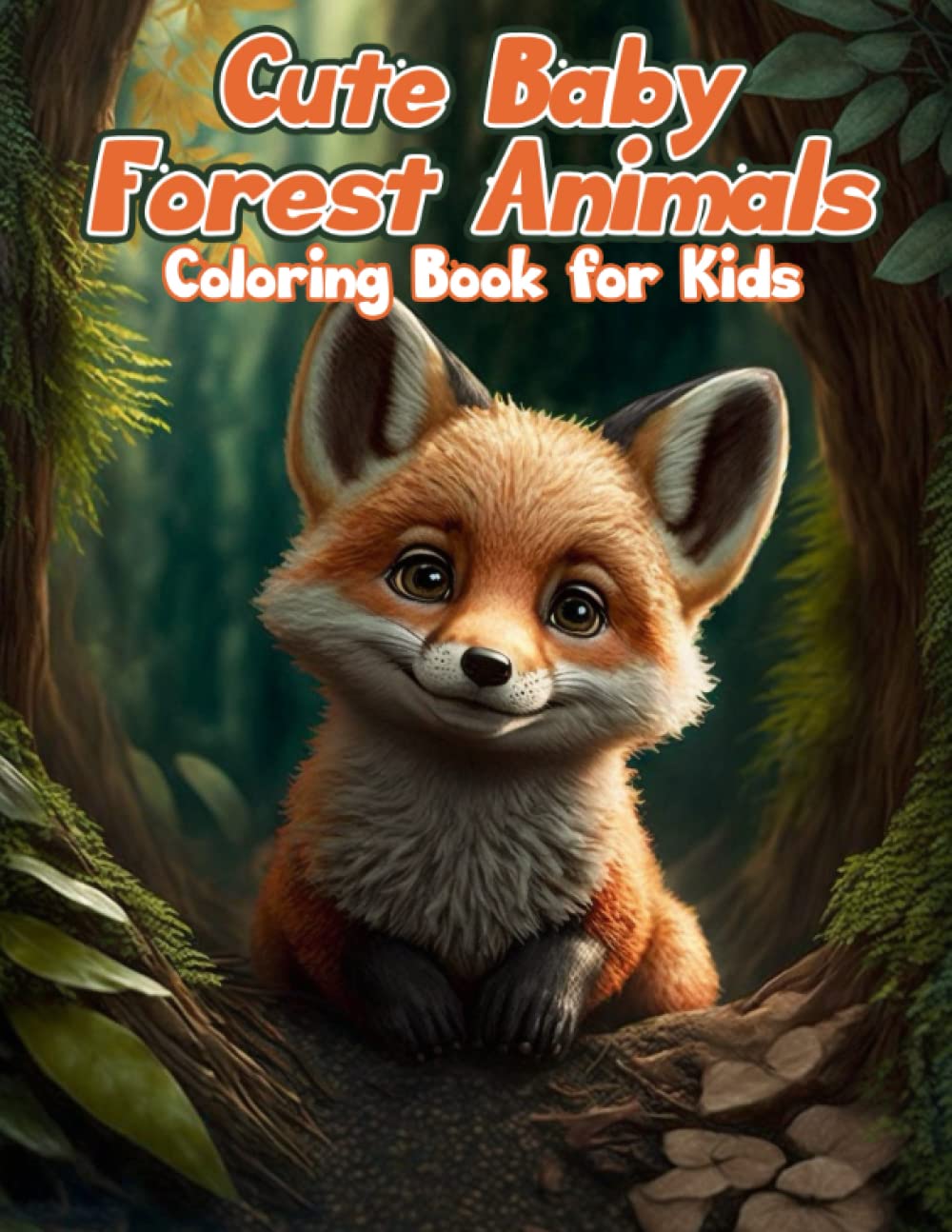 Cute Baby Forest Animals Coloring Book for Kids: Woodland Illustrations ...