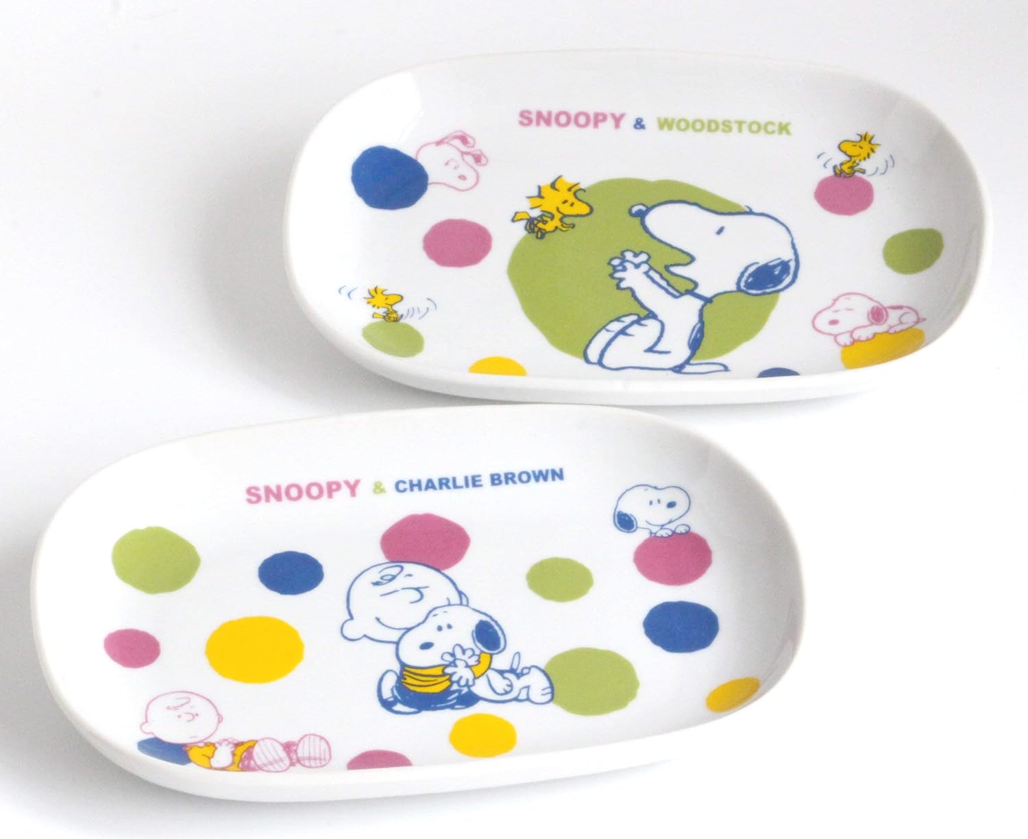 Amazon.com: シミズ陶業(Shimizutougyou) Peanuts Snoopy Oval Plate, Pastel ...