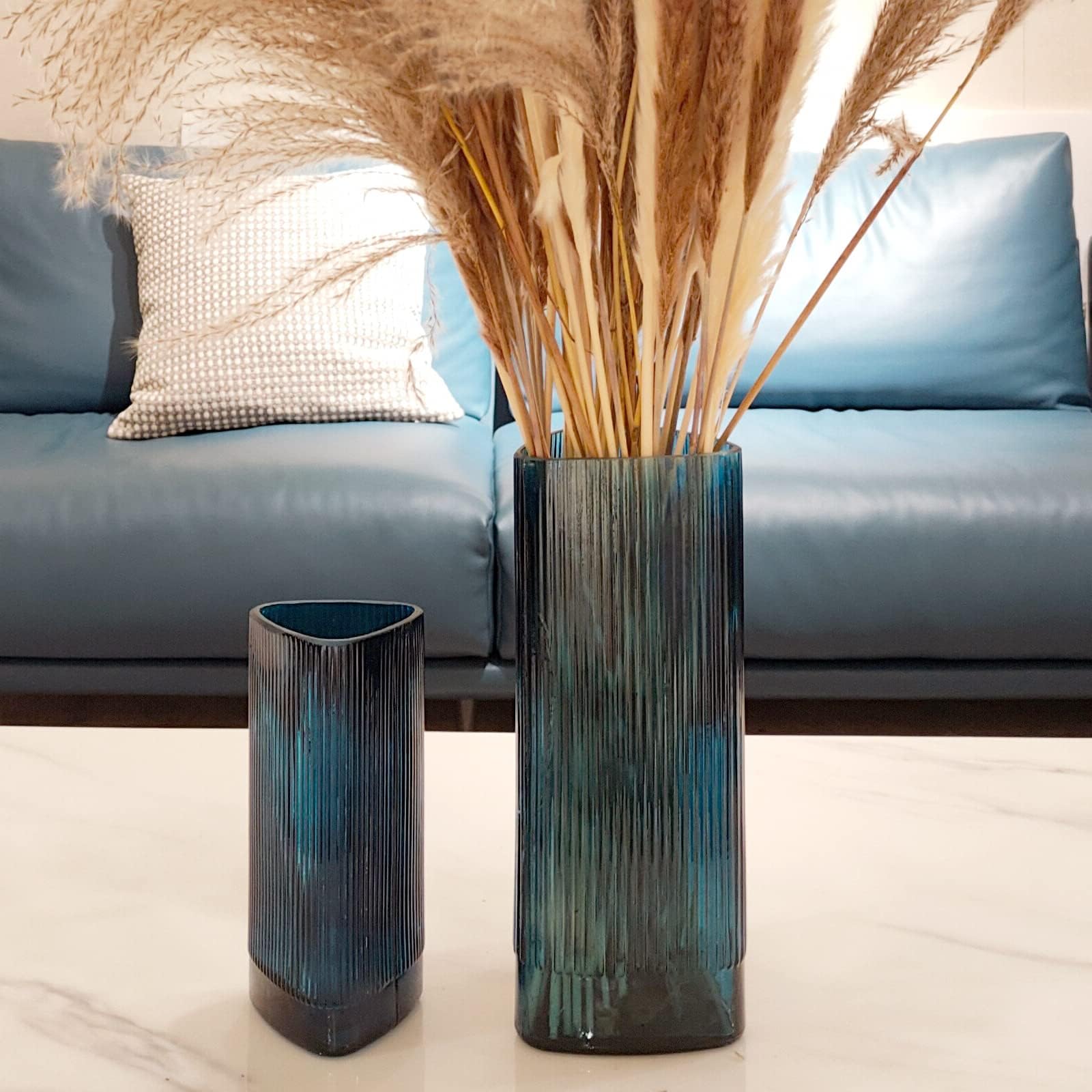 Amazon.com: Blue Vases for Decor Set of 2-11" Height Large Vase and 7 ...