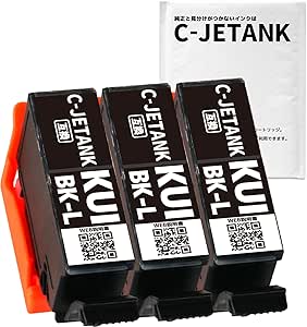Amazon.co.jp: C-JETANK エプソン用 インクカートリッジ KUI-BK-L 「 くまのみ 」 新互換インク 最新ICチップ QR WEB説明書付き 残量表示あり [インクの ...