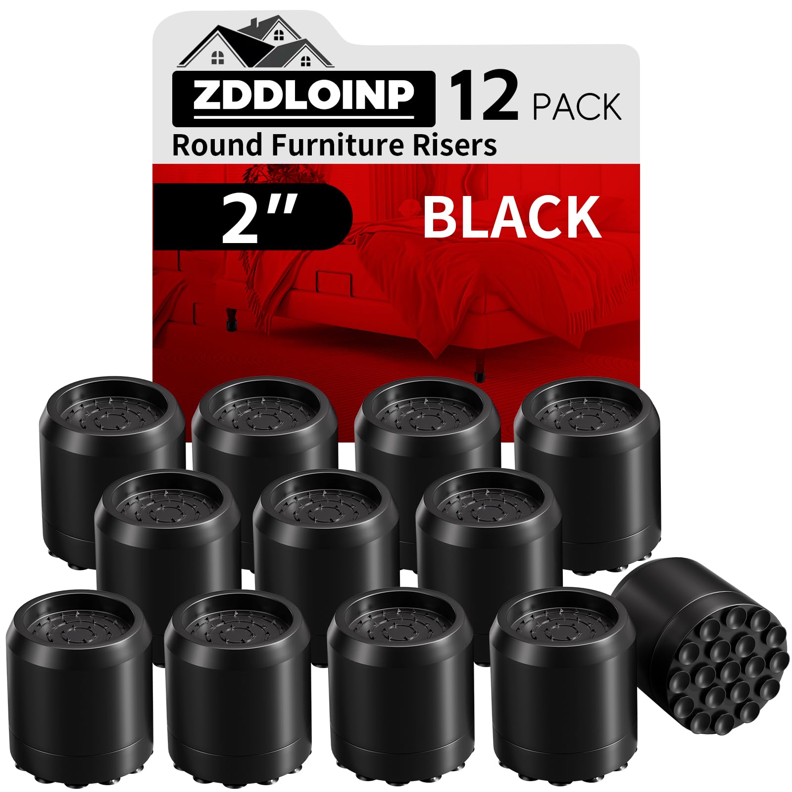 Amazon.com: ZDDLOINP Bed Risers 2 Inch, Round Furniture Risers with ...