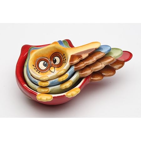 Amazon.com: Cosmos Gifts Owl Design 4-Piece Measuring Spoon, 3-1/4-Inch ...
