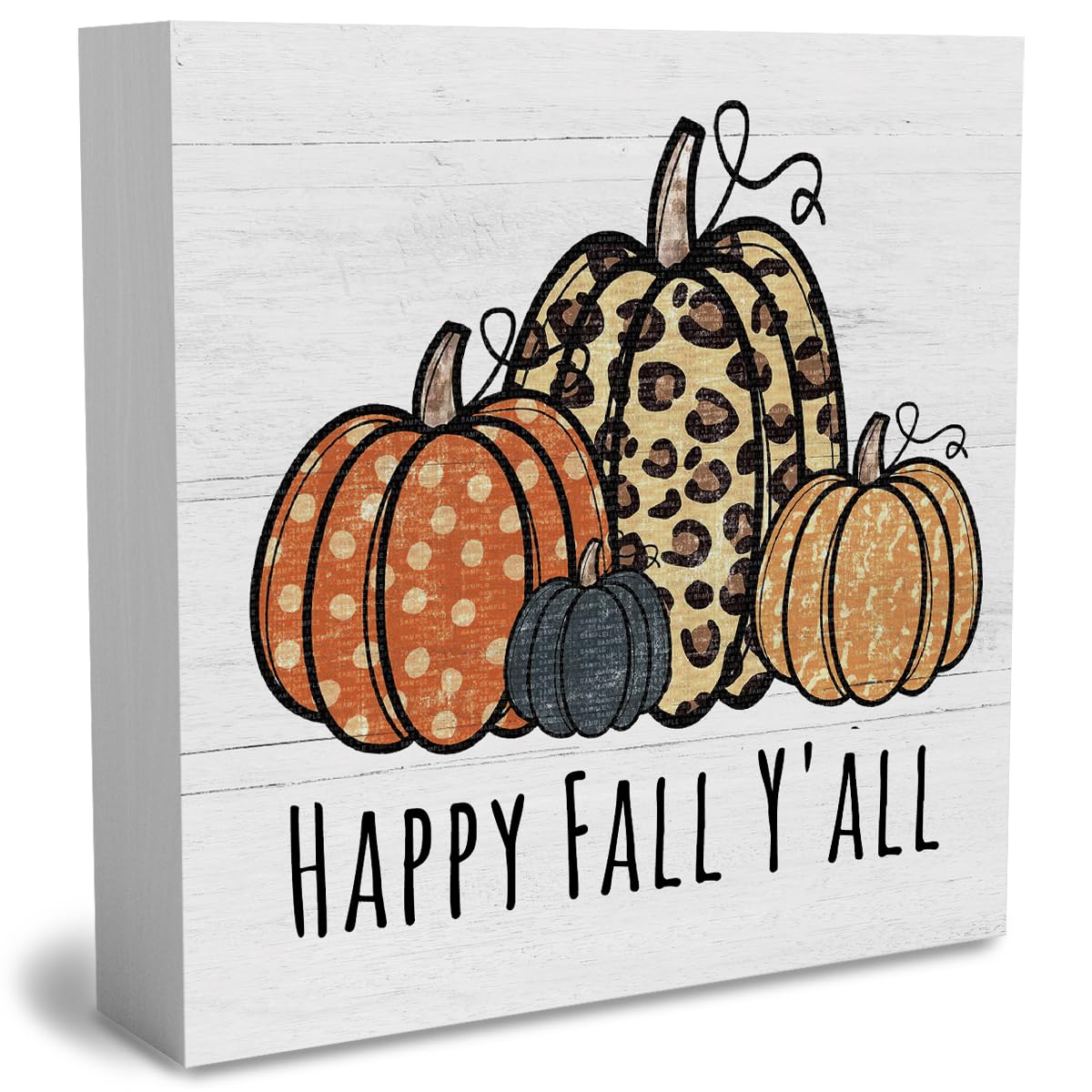 Amazon.com: Rustic Happy Fall Y'All Harvest Punpkins Wooden Box Sign ...