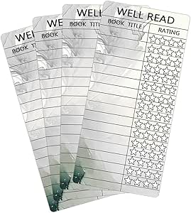 Amazon.com: Reading List Bookmark Tracker,3x8 Inch Library Card Book ...