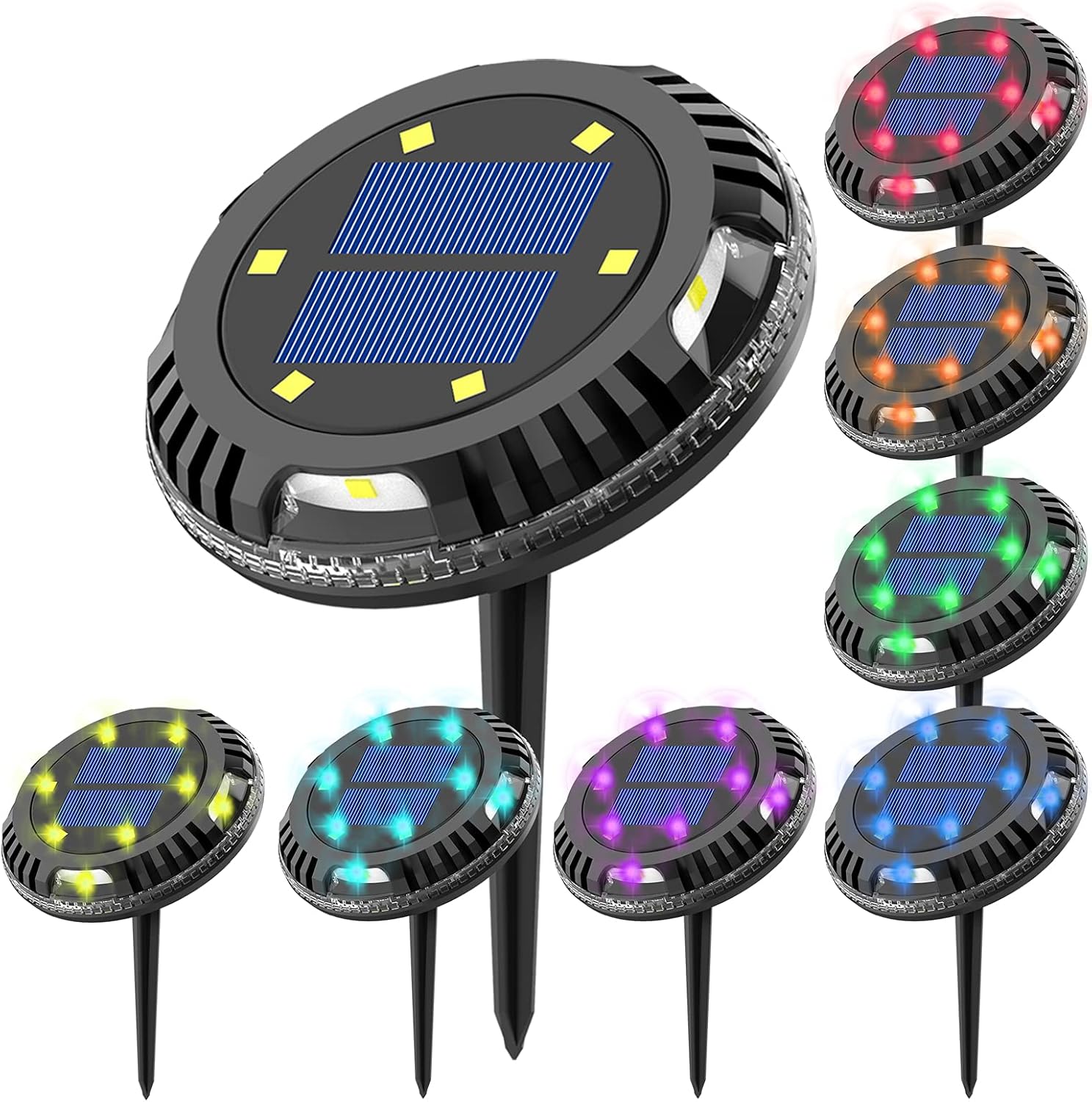 Garden Lights Solar Powered Waterproof, JWTPRO 10 LEDs Ground Solar ...