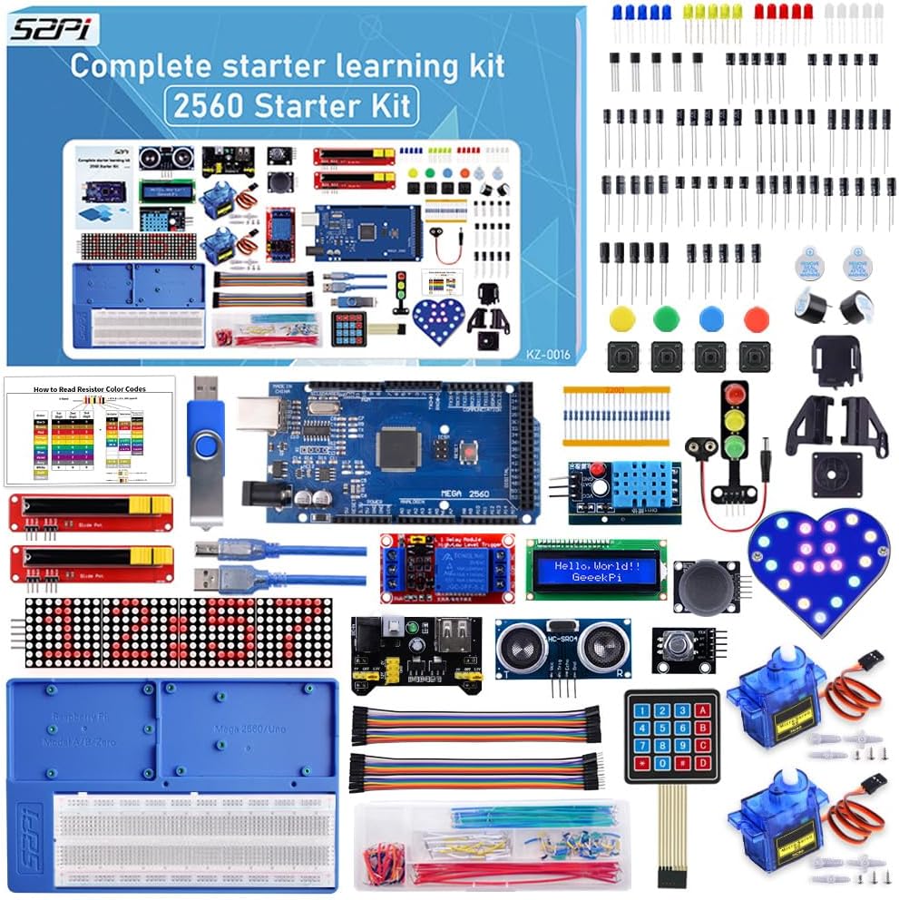 Amazon.com: GeeekPi Arduino MEGA 2560 R3 Complete Starter Kit with ...