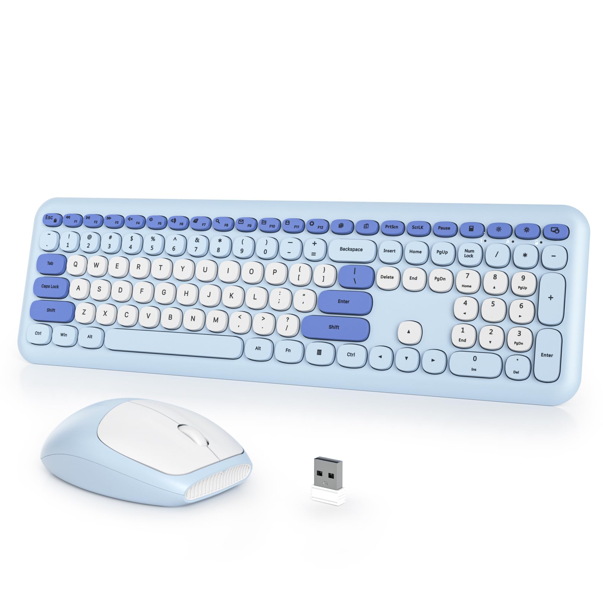 Amazon.com: iTastatur Typewriter Wireless Keyboard and Mouse Combo,2.4G ...