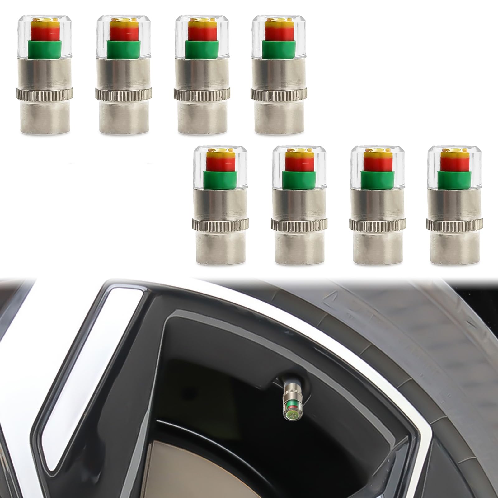 Amazon.com: 8pcs Universal Car Tire Pressure Monitor Valve Stem Caps ...