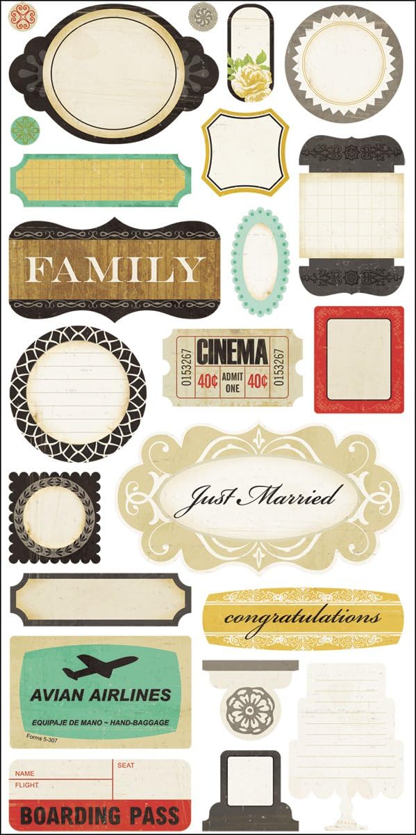 Amazon.com: Portrait Cardstock Stickers 6X12 Sheet - Phrases